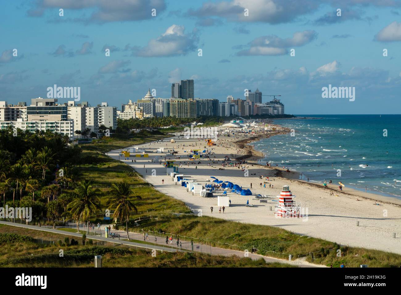 An elevated view of South Beach. South Beach, Miami Beach, Florida ...