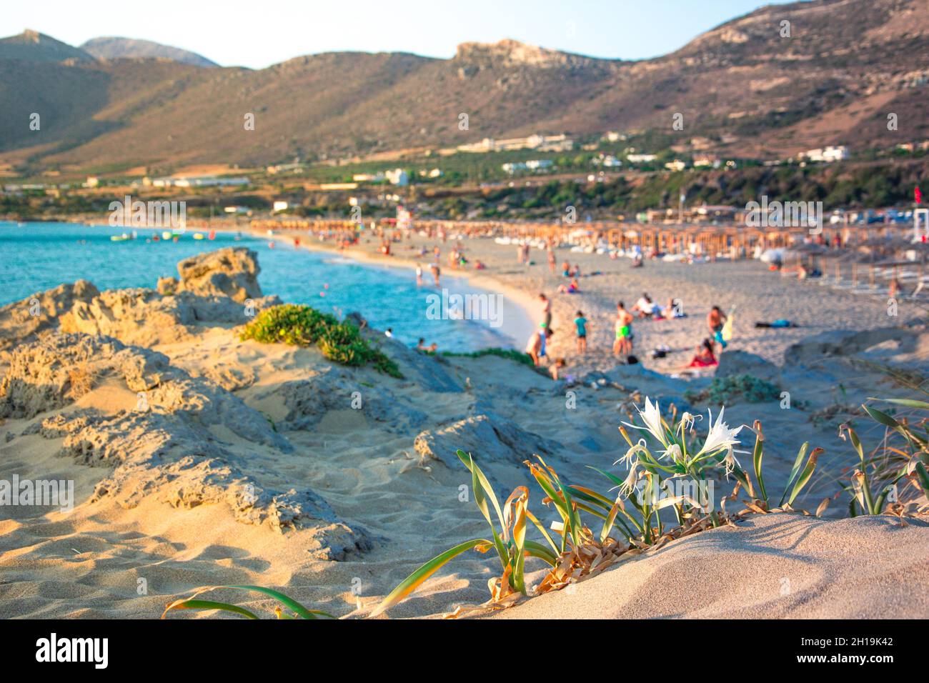 Famous sandy beach of Falasarna at the north west of Chania, Crete ...
