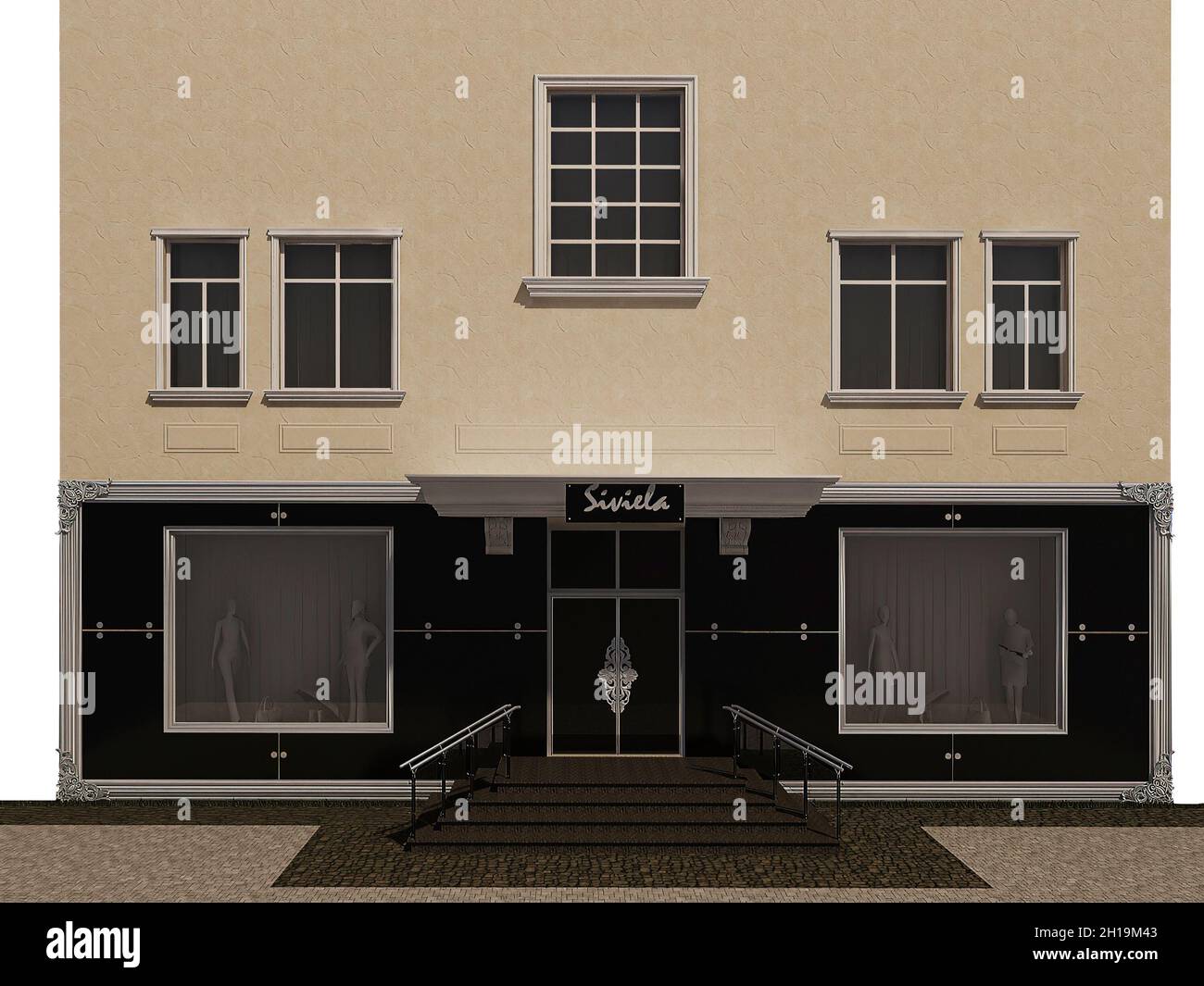 3d render of a building facade concept. The architecture of the ...