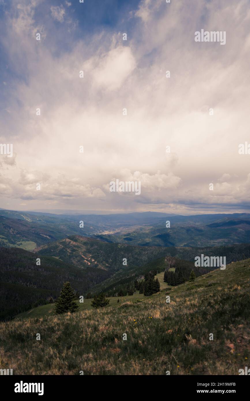 Landscape view of Vail Mountain in the summertime in Vail, Colorado ...