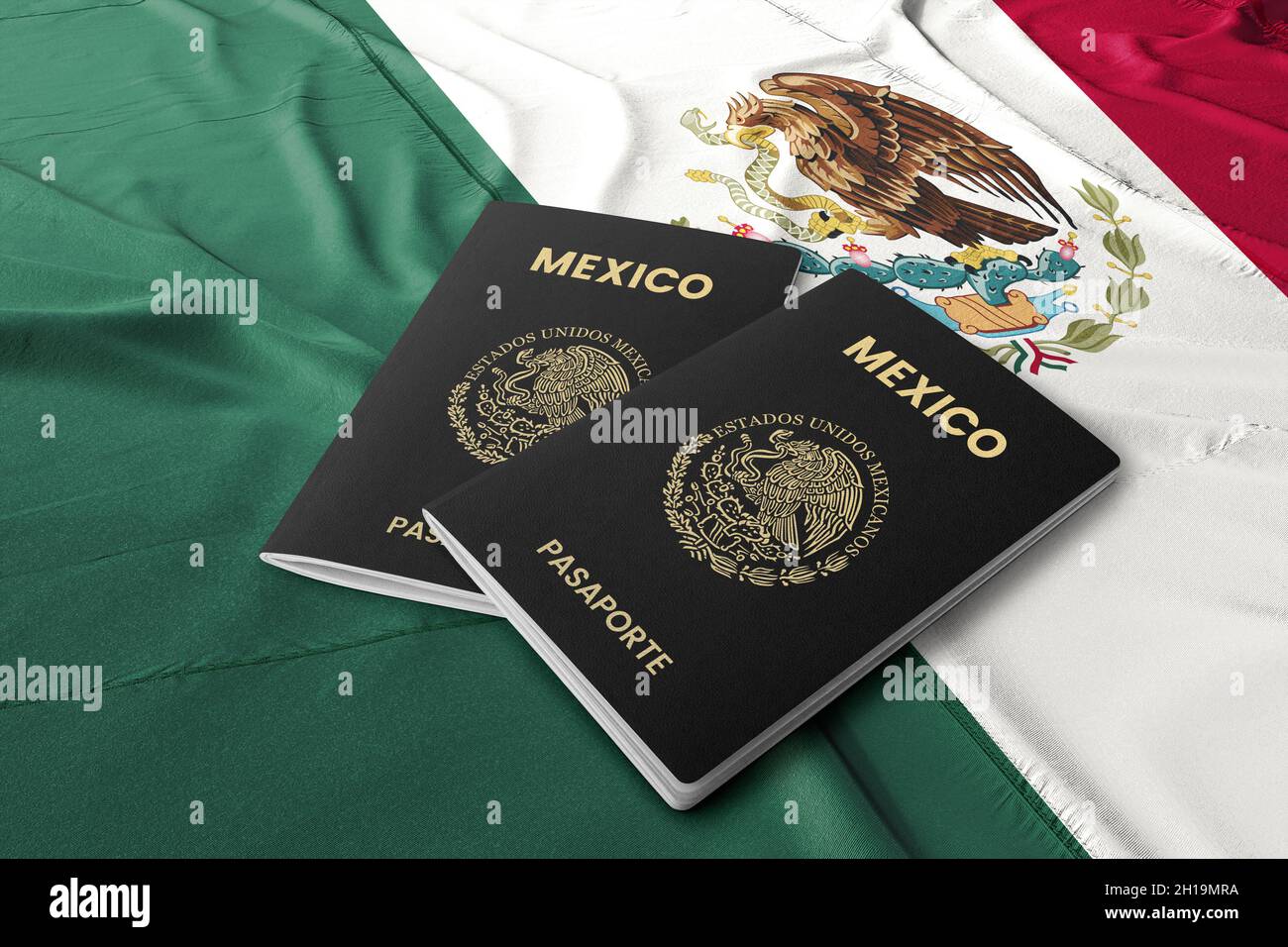 Mexico passport on the flag of Mexico, Mexican citizenship Stock Photo ...