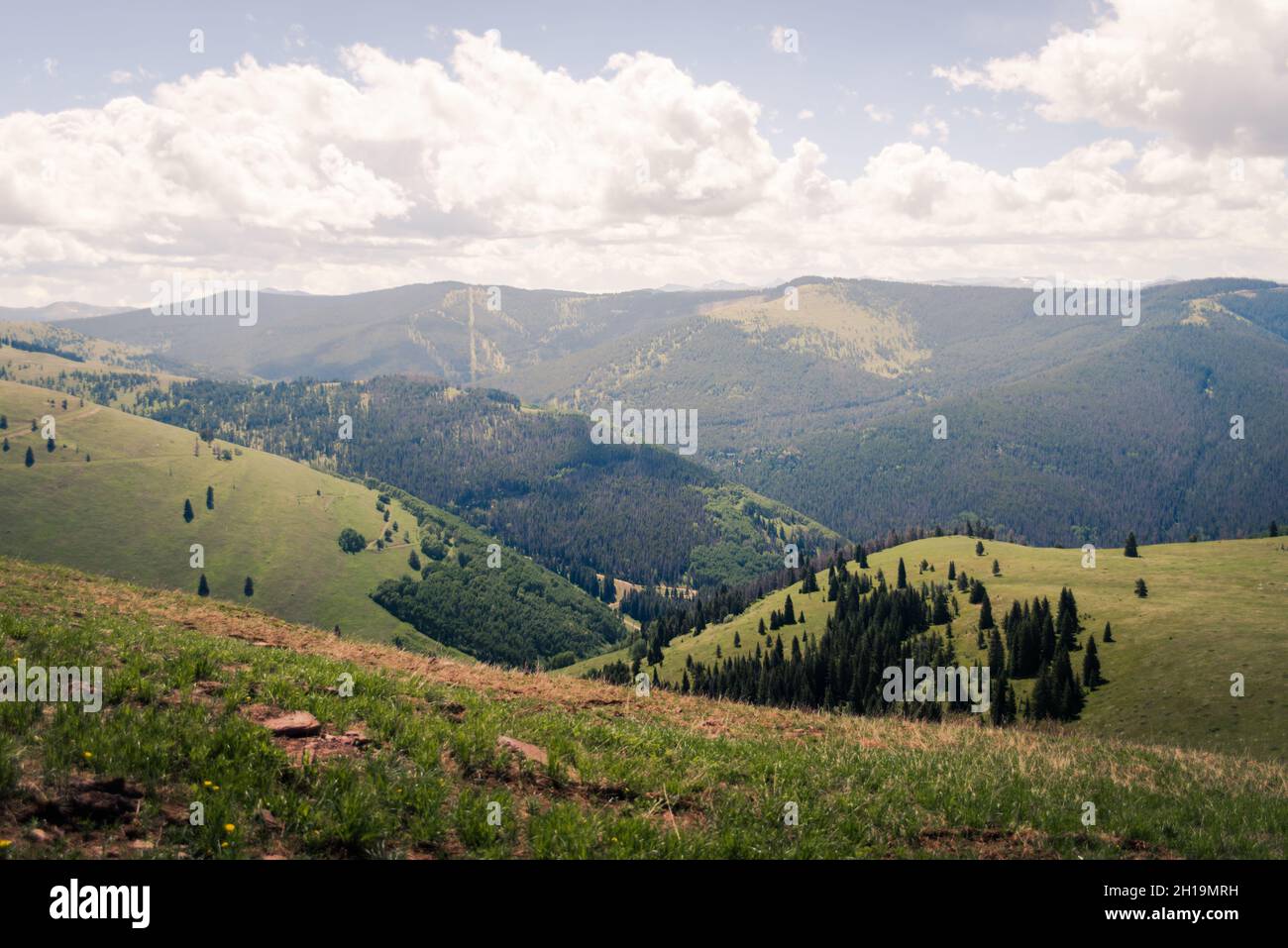 Landscape view of Vail Mountain in the summertime in Vail, Colorado ...