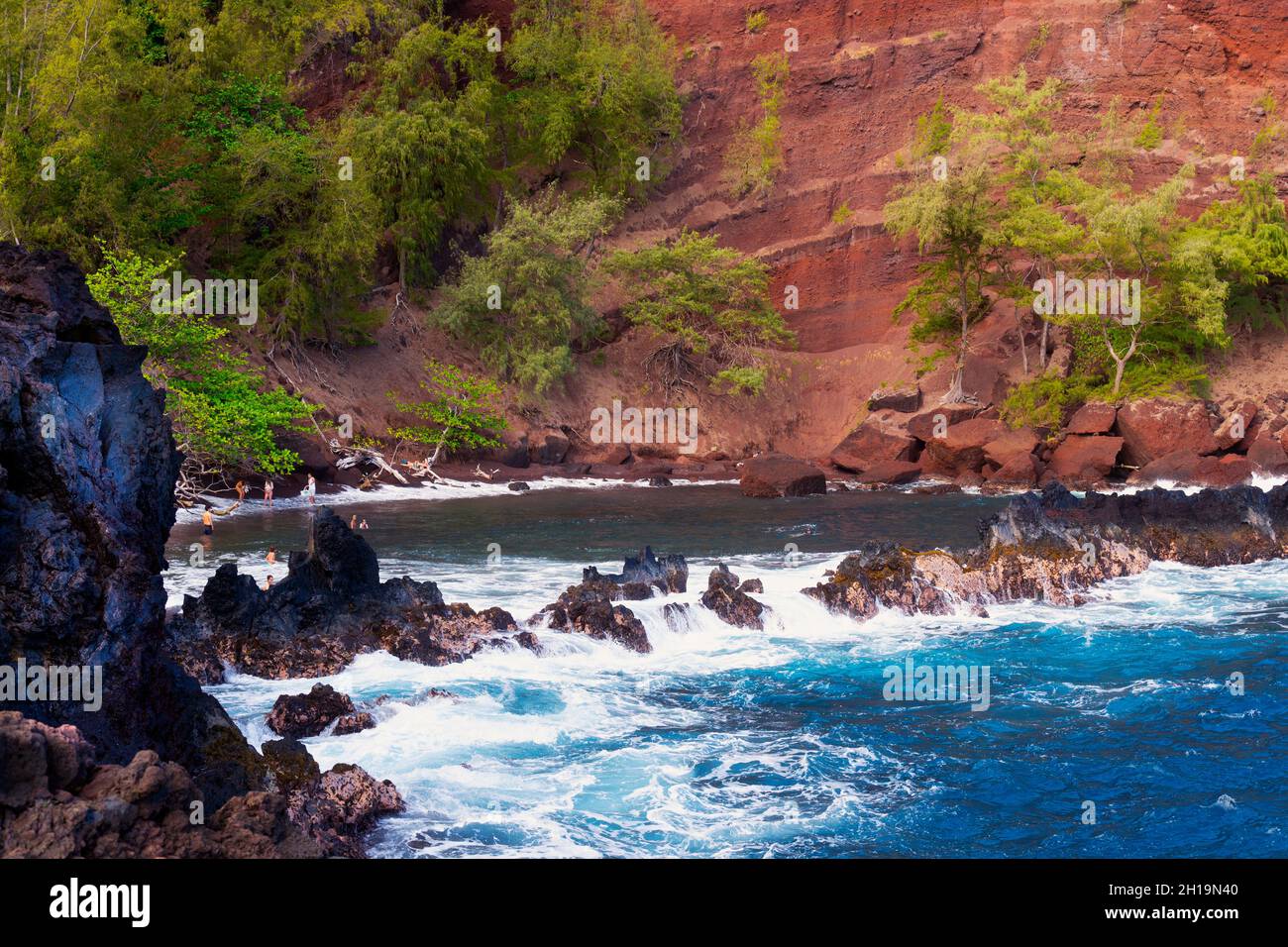 Red Sand Beach, Maui, Hawaii Stock Photo - Alamy
