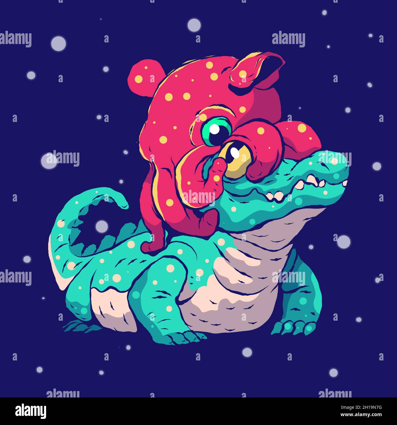 CROCODILE AND OCTOPUS ILLUSTRATION Stock Vector Image & Art - Alamy