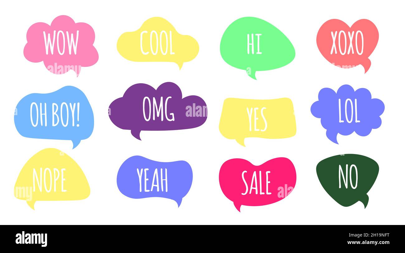 Speech bubble. Dialog balloon tags. Vector quote stickers Stock Vector ...