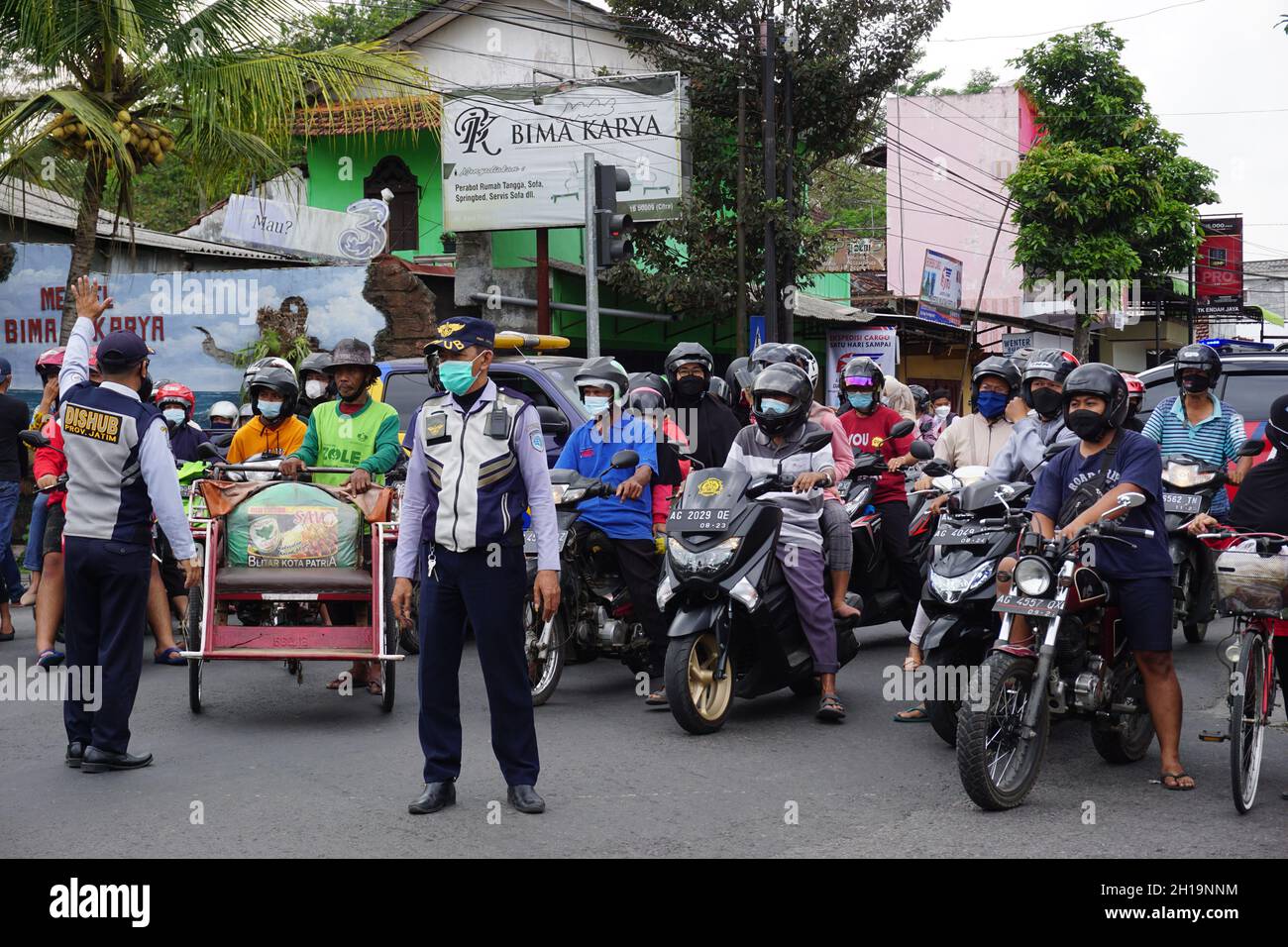 The officer of the Department of Transportation regulates road traffic ...