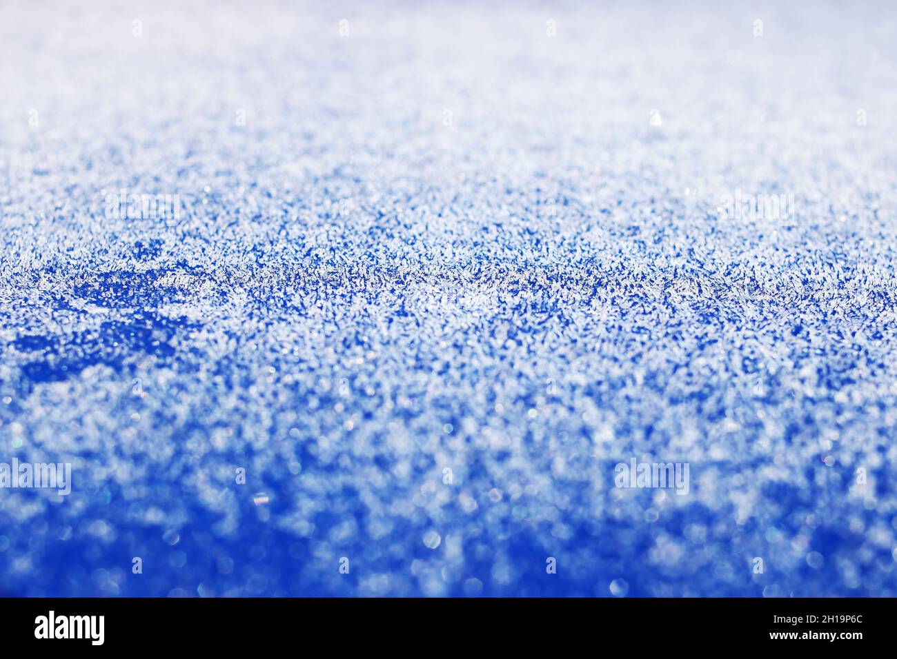 Ice bloom on the blue surface of the car Stock Photo - Alamy