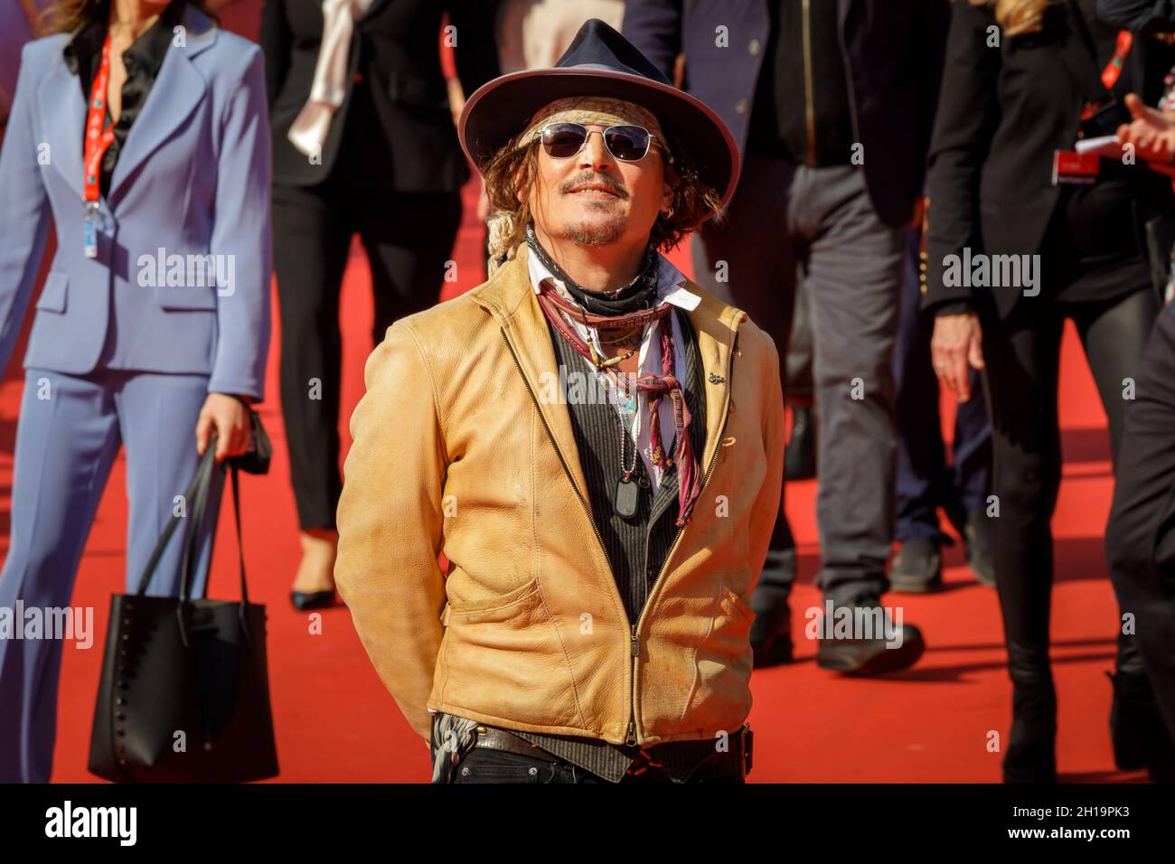 Johnny Depp walk red carpet at the Rome Film Festival where he will ...