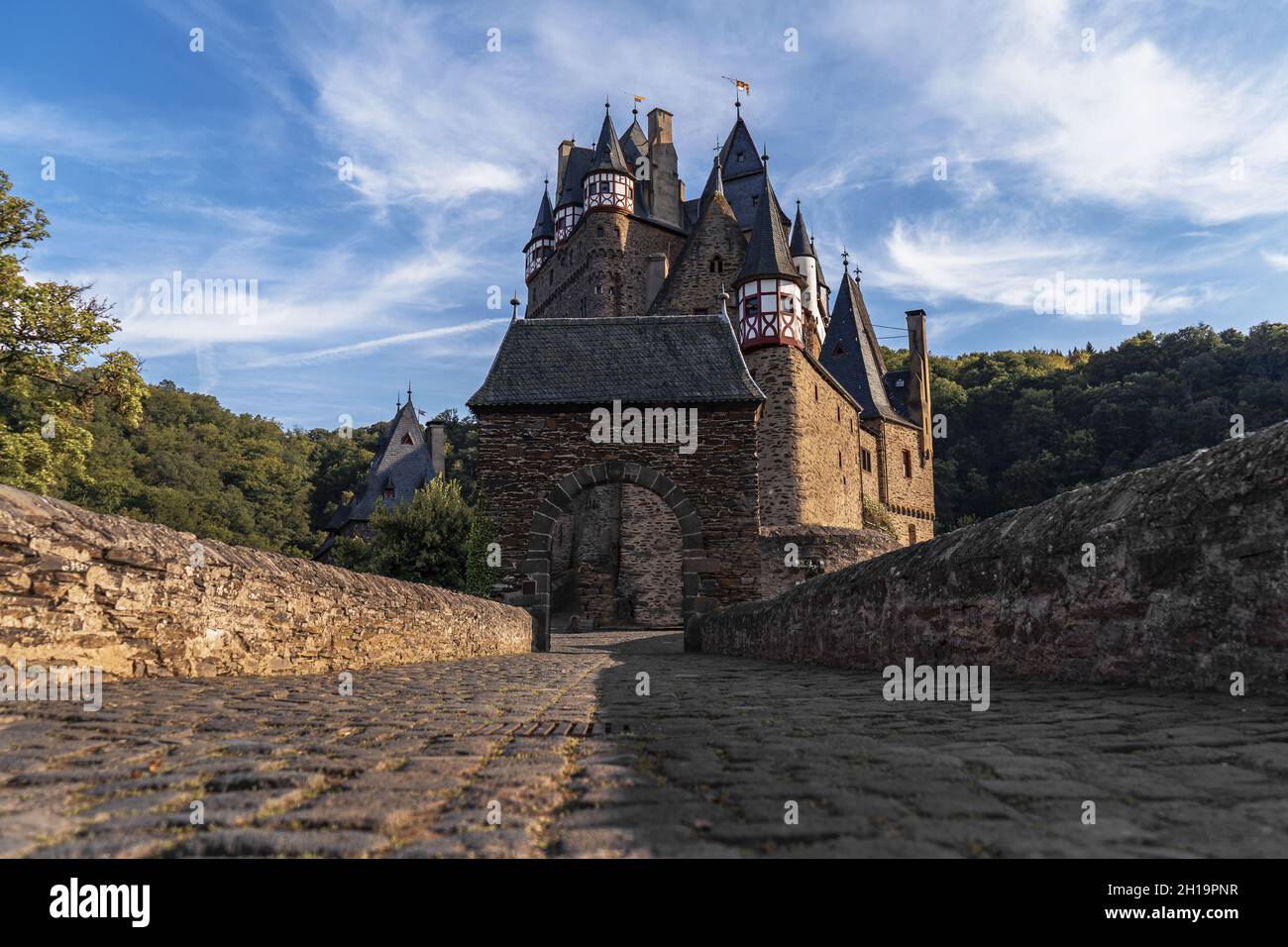 A beautiful view of a Burg Eltz castle in Wierschem, Germany among ...