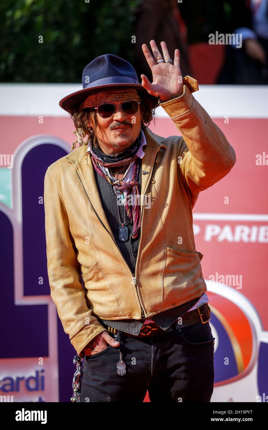 Johnny Depp walk red carpet at the Rome Film Festival where he will ...