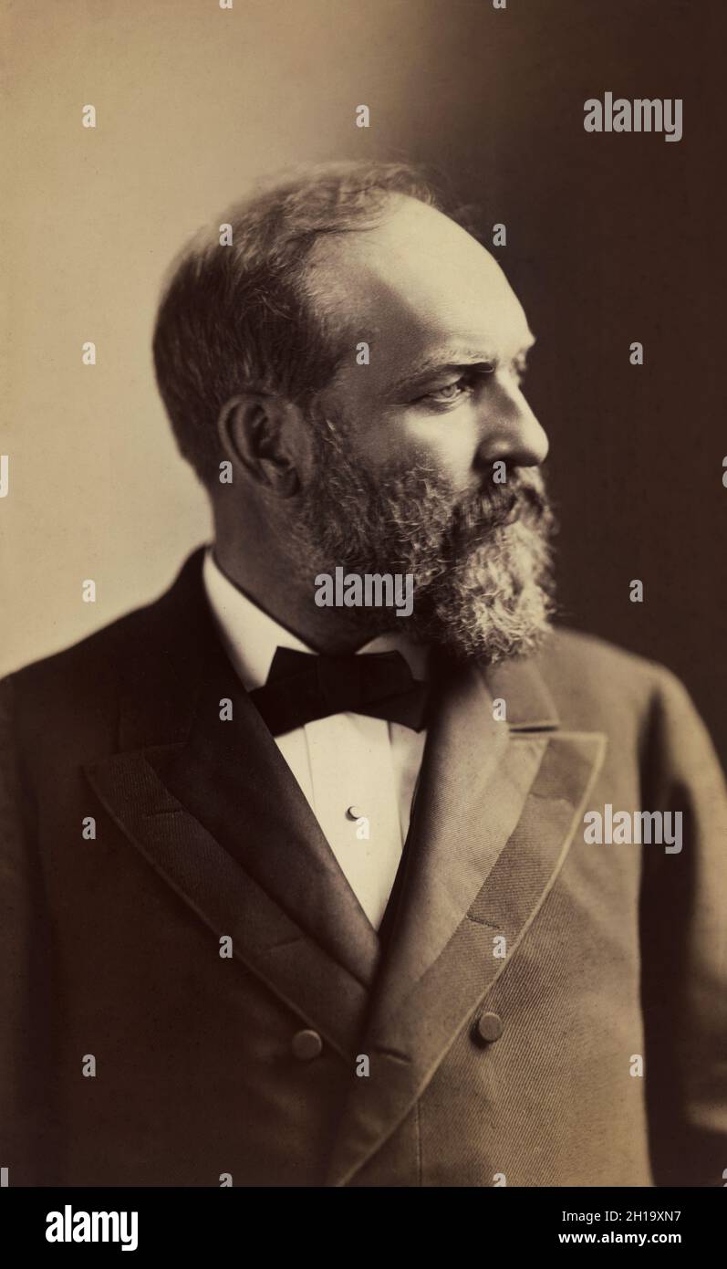 James A. Garfield (1831-1881), 20th U.S. President, head and shoulders ...