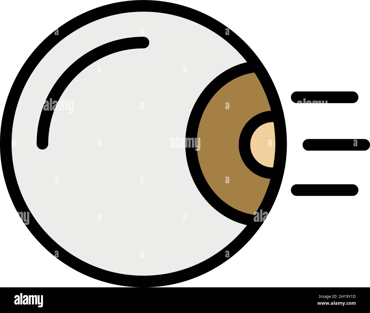 Eyeball icon. Outline eyeball vector icon color flat isolated Stock ...