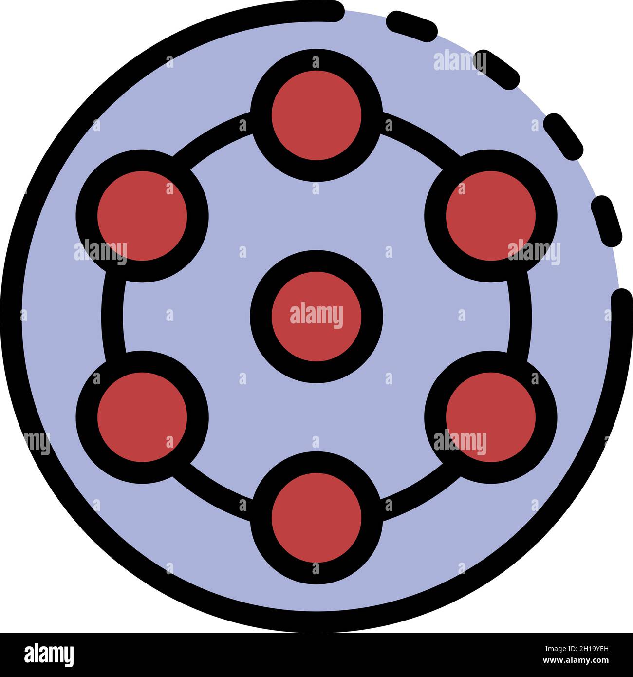 Cable cut top icon. Outline cable cut top vector icon color flat ...