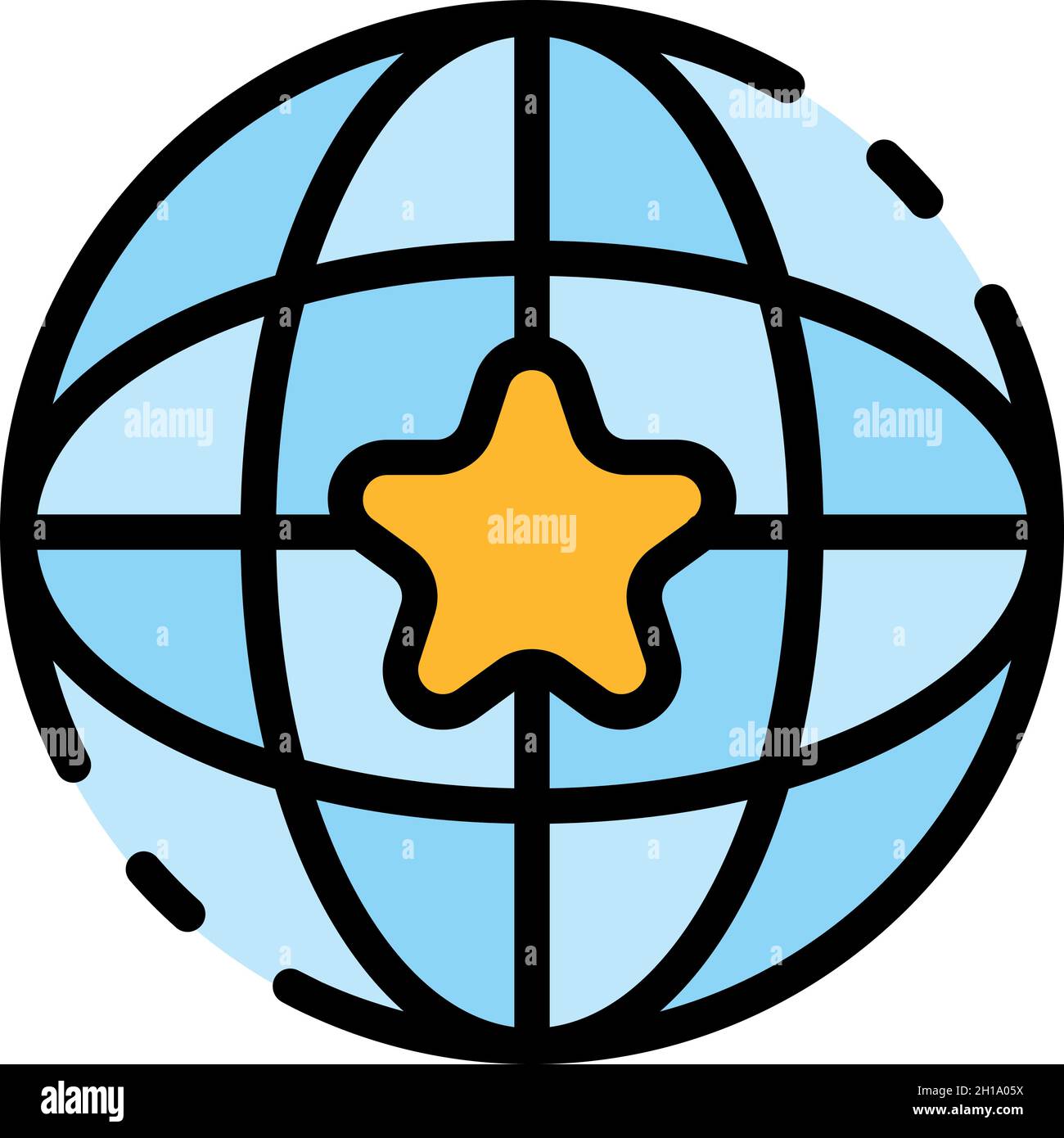 Star global mission icon. Outline star global mission vector icon color ...