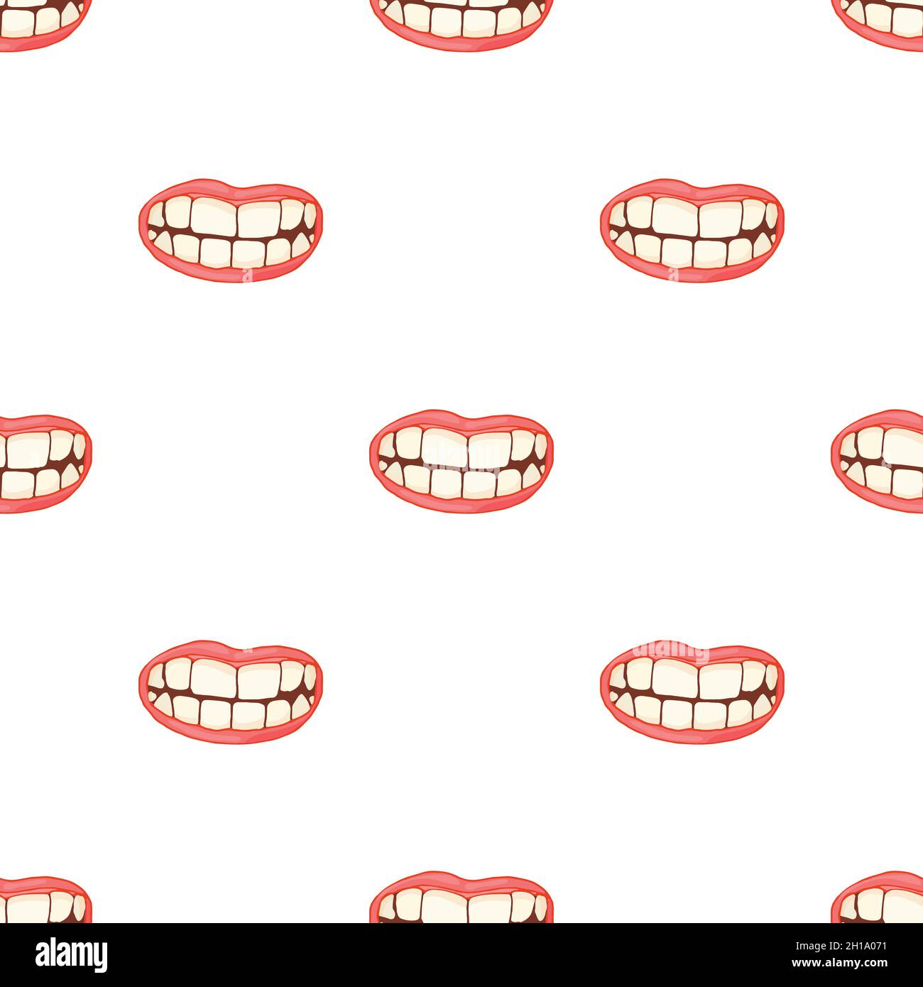 Mouth with white healthy teeth pattern seamless background texture ...