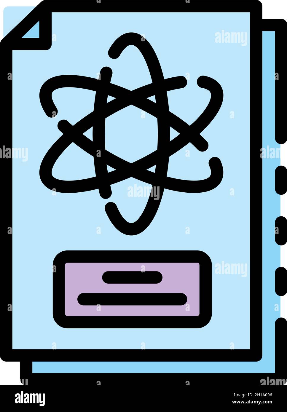 Physics paper icon. Outline physics paper vector icon color flat ...