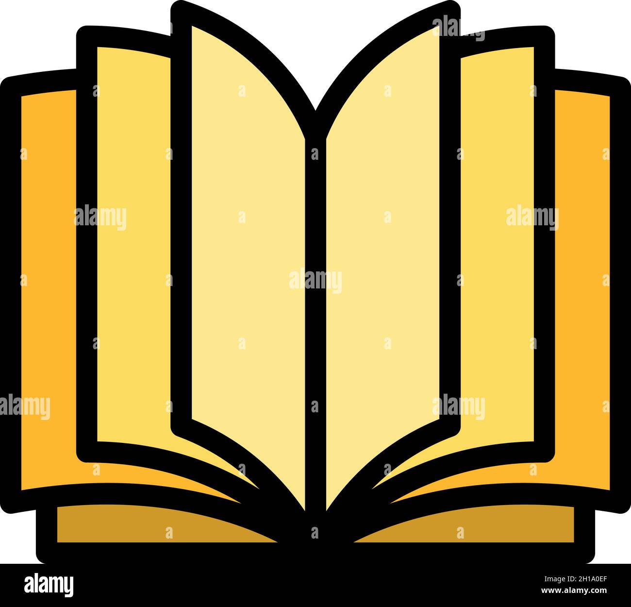 Open book icon. Outline open book vector icon color flat isolated Stock ...