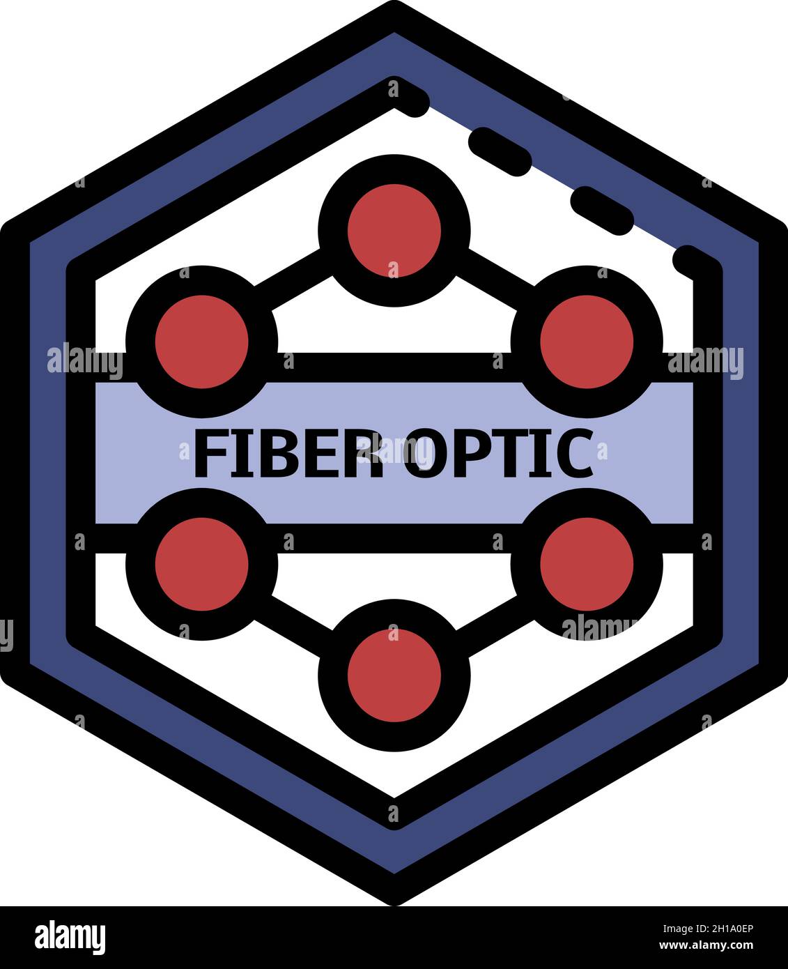 Optical hex cable icon. Outline optical hex cable vector icon color ...
