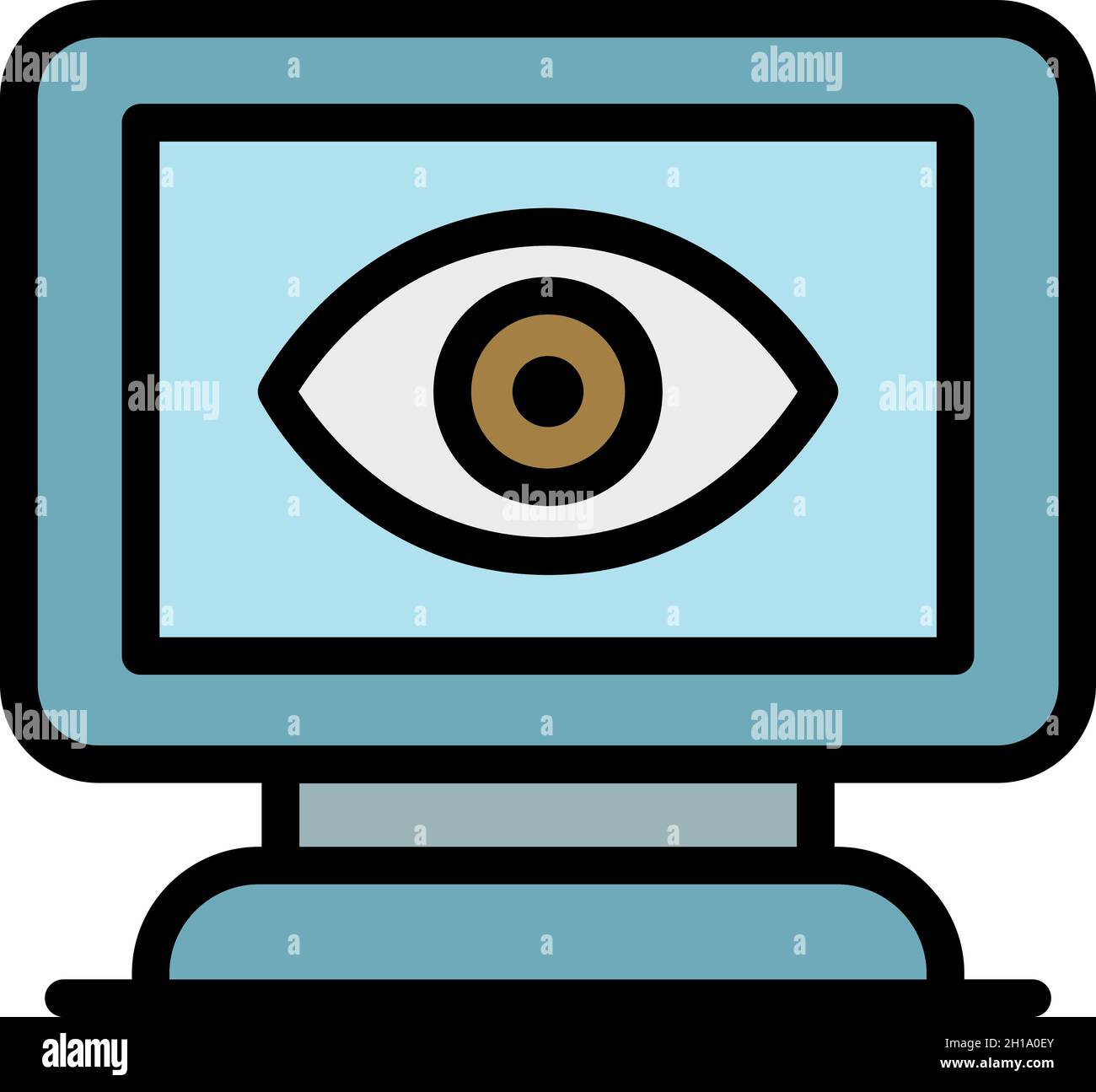 Computer diagnostics of vision icon. Outline computer diagnostics of ...