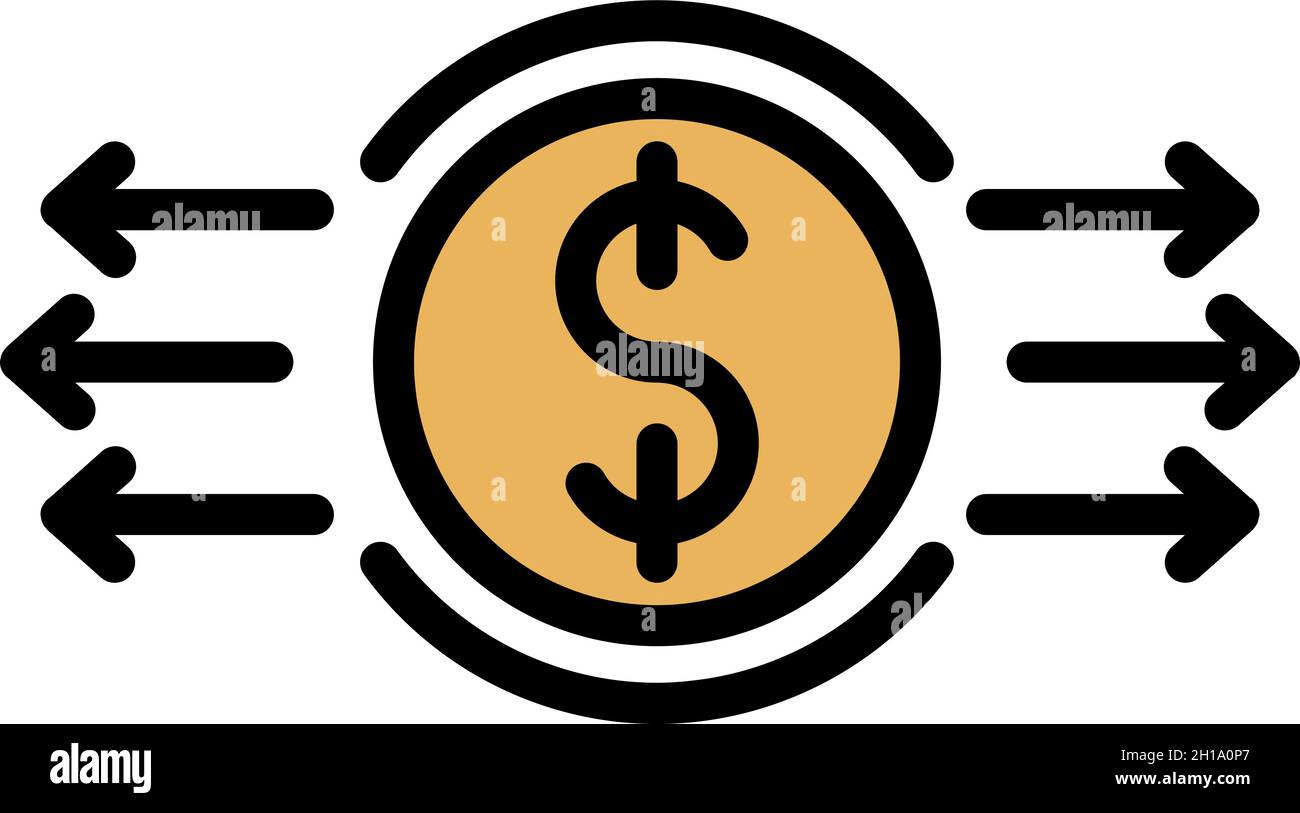 Exchange rates icon. Outline exchange rates vector icon color flat ...
