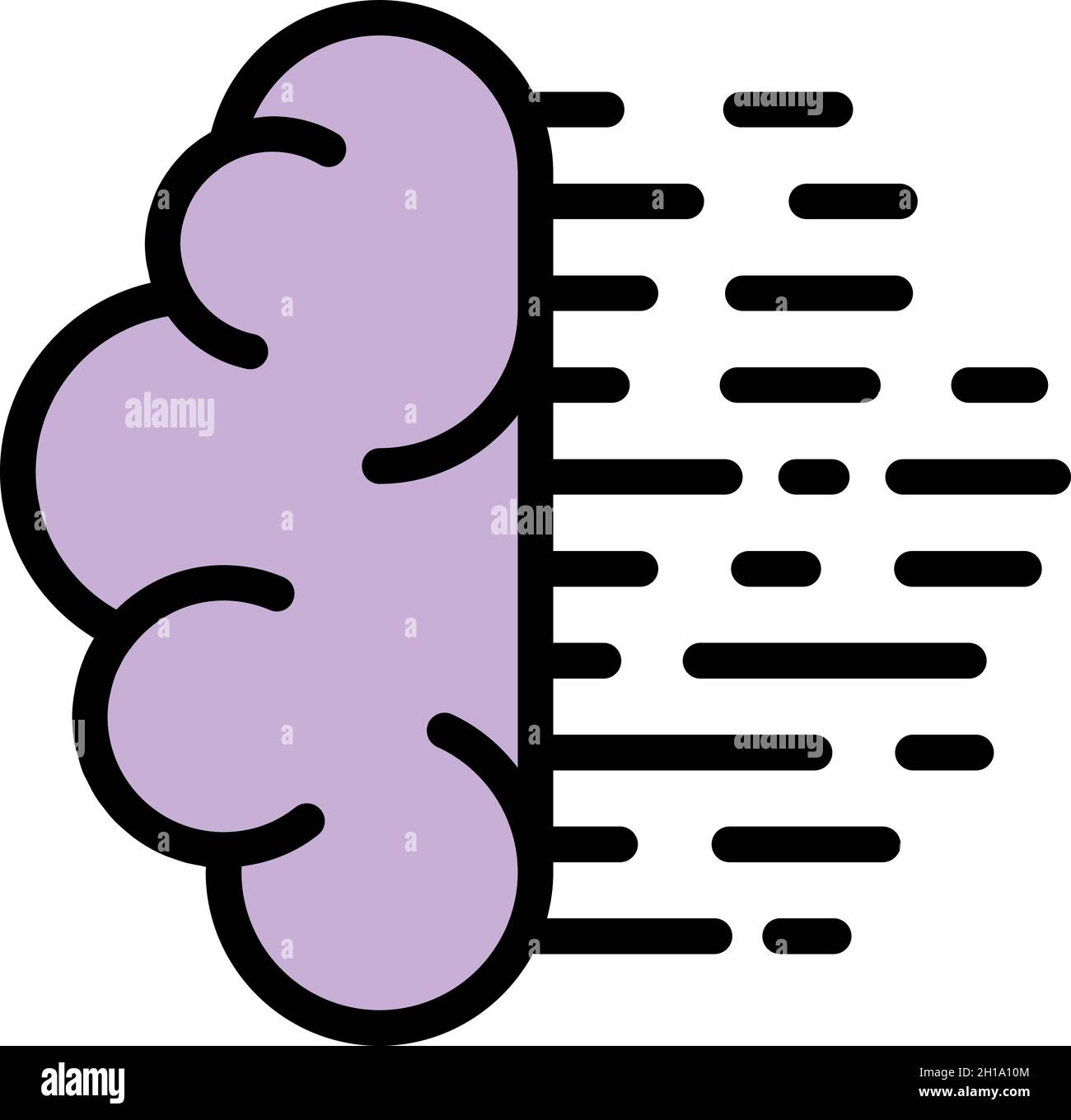 Student brain think icon. Outline student brain think vector icon color ...