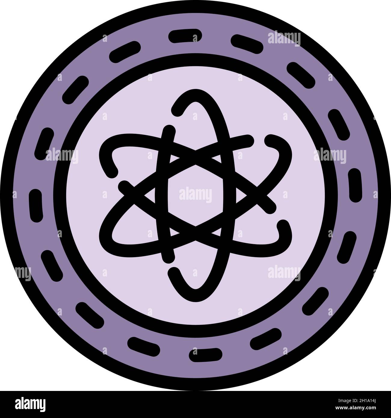 Atom structure icon. Outline atom structure vector icon color flat ...