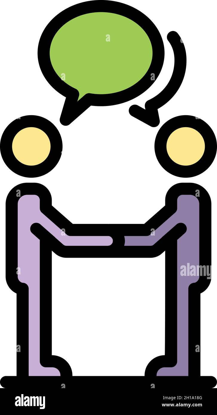 Student discussion icon. Outline student discussion vector icon color ...