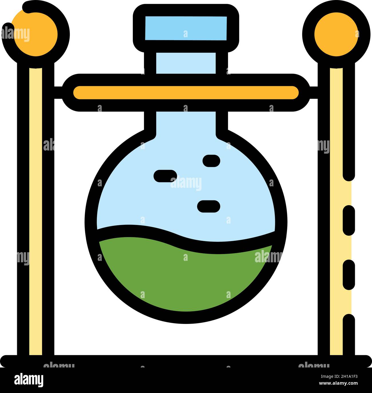 Chemical flask icon. Outline chemical flask vector icon color flat ...