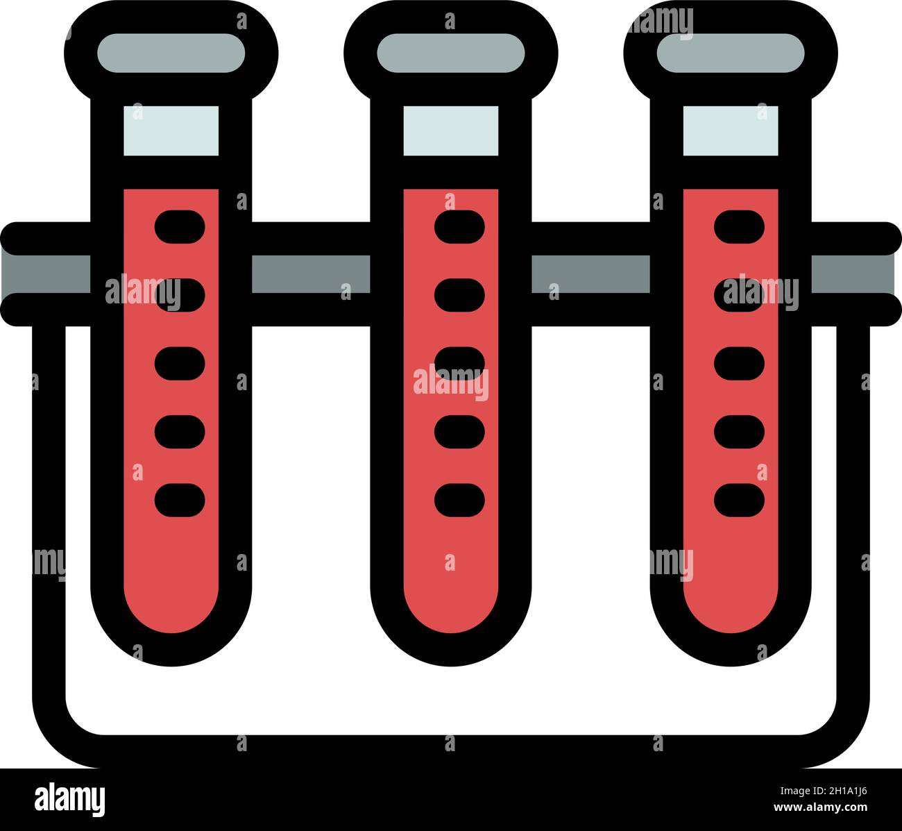 Blood test tubes stand icon. Outline blood test tubes stand vector icon ...
