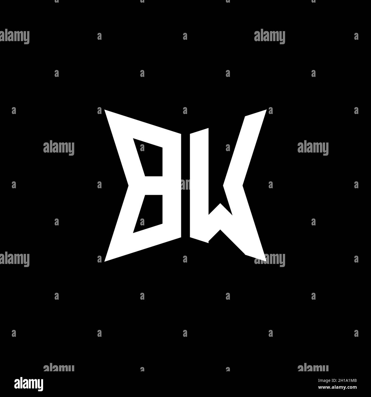 BW Monogram logo letter with Cakra geometric shape style design ...