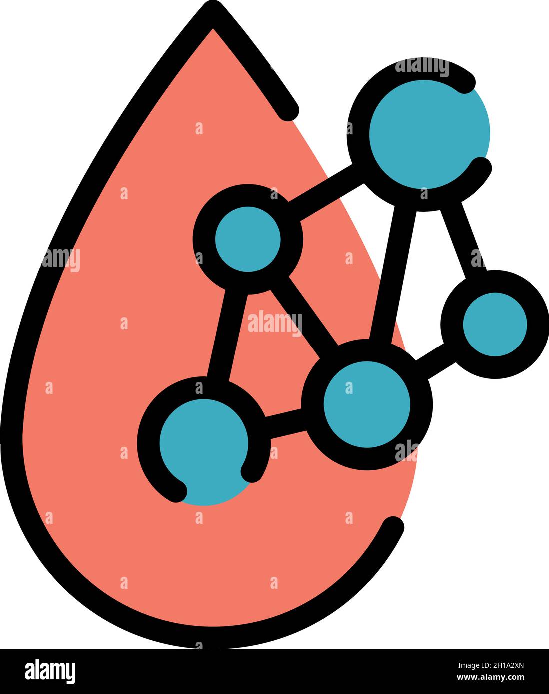 Water drop structure icon. Outline water drop structure vector icon ...