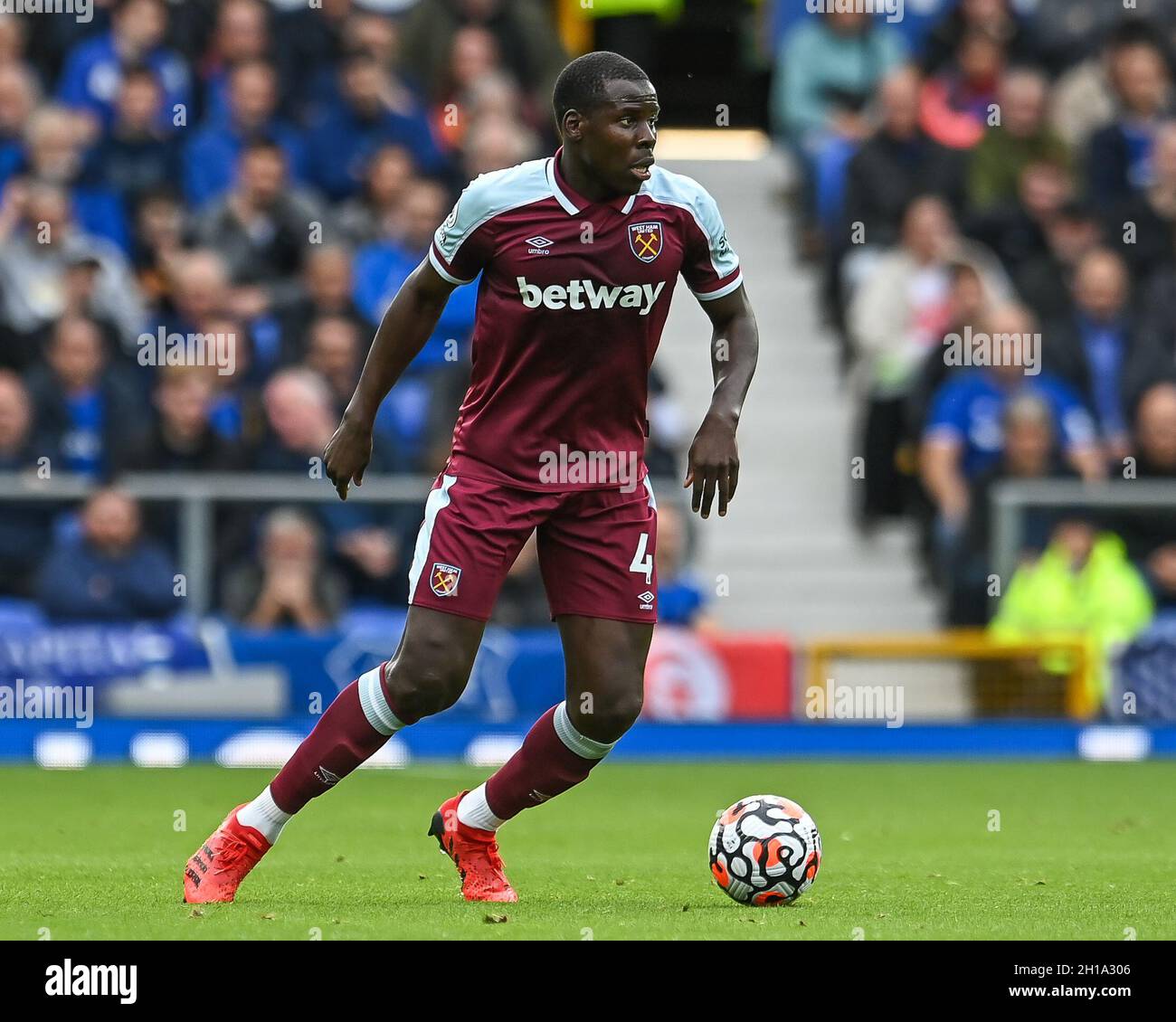 Kurt Zouma #4 of West Ham United in action during the game Stock Photo ...