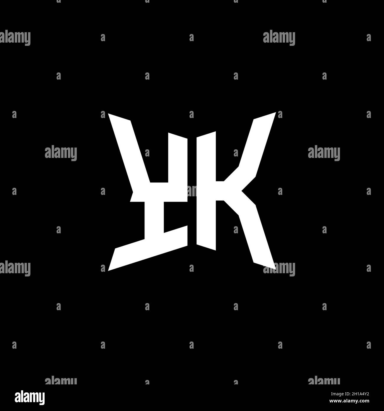 YK Monogram logo letter with Cakra geometric shape style design isolated on black background ...