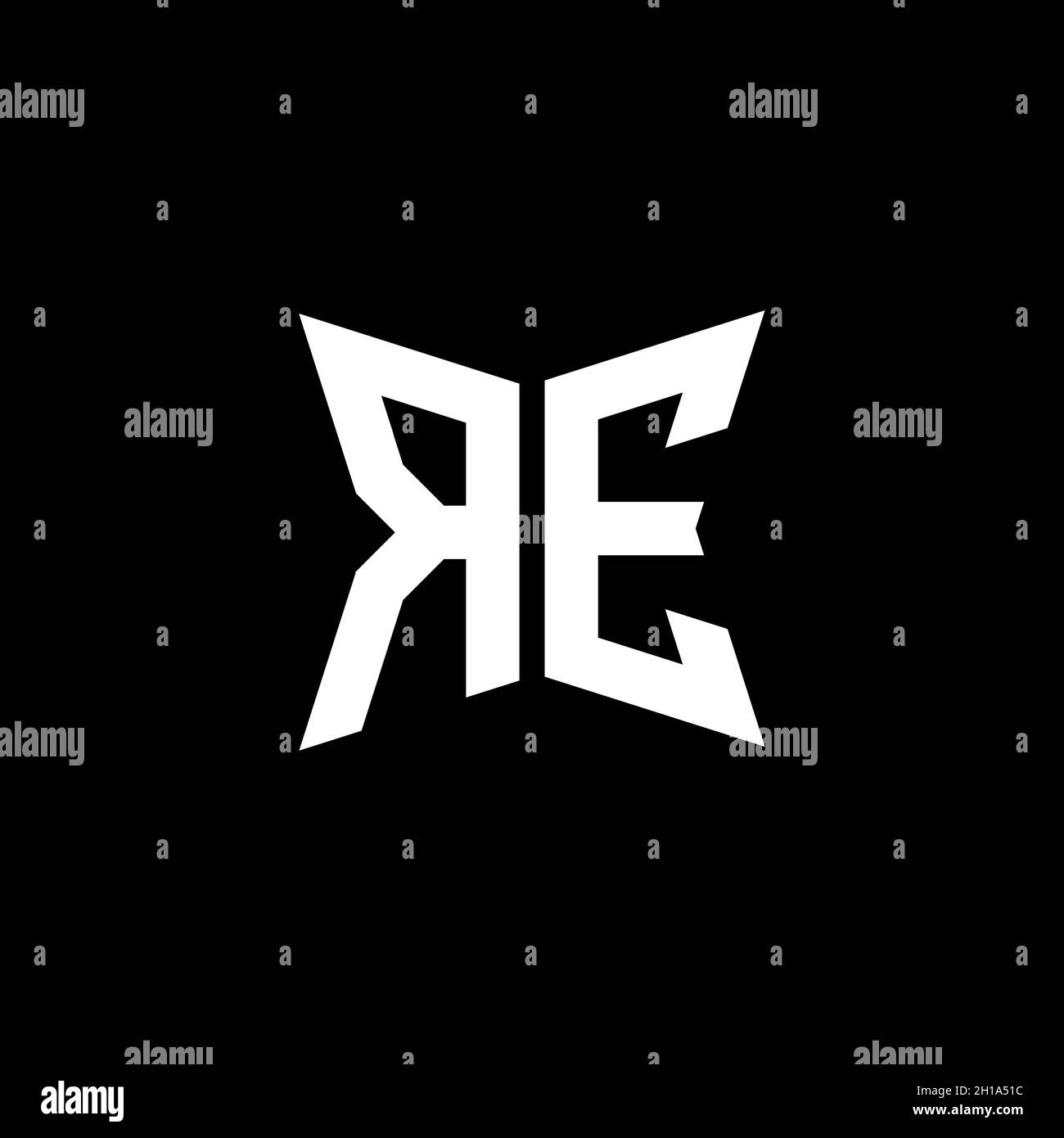 RE Monogram logo letter with Cakra geometric shape style design ...