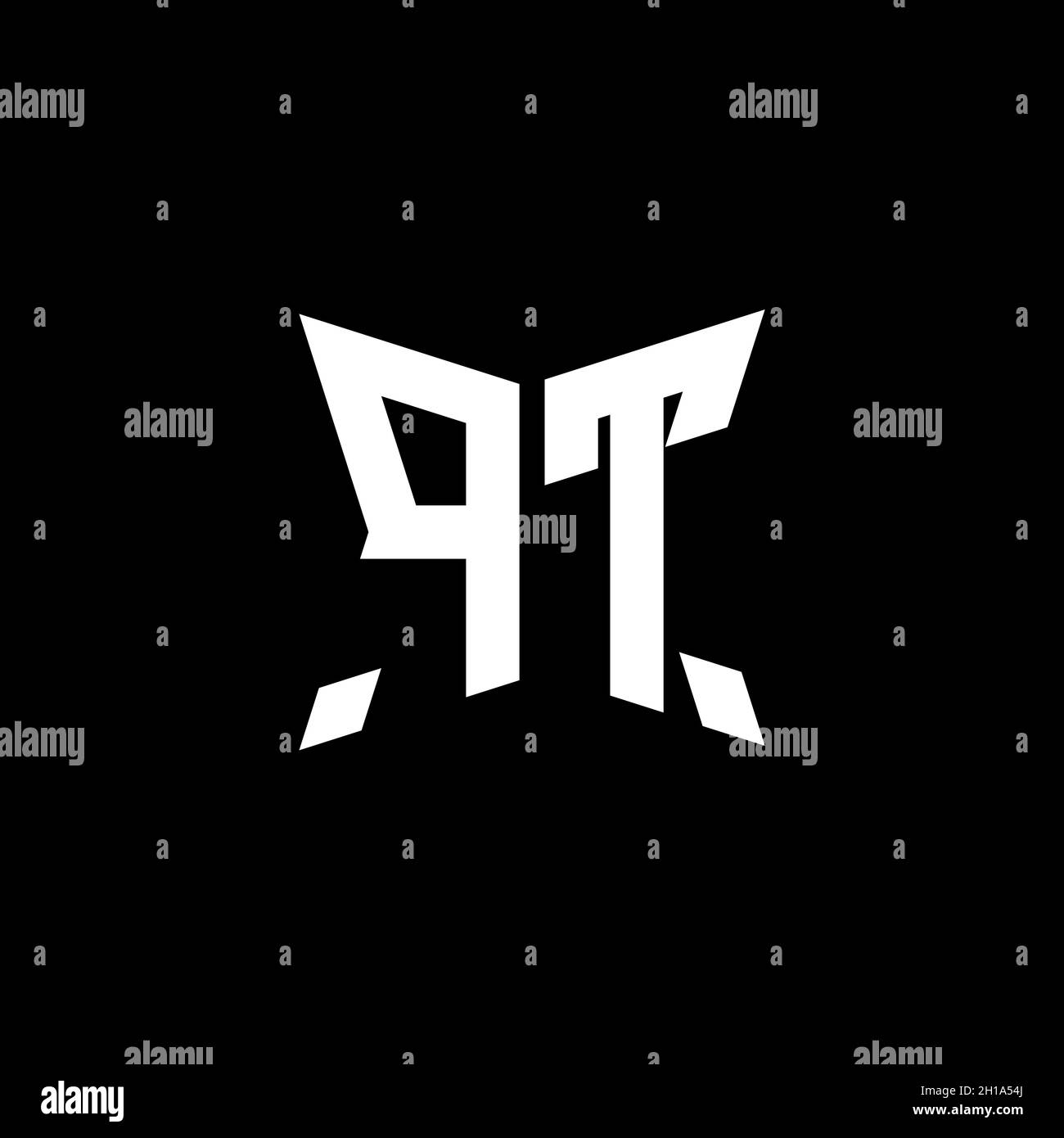 PT Monogram logo letter with Cakra geometric shape style design ...