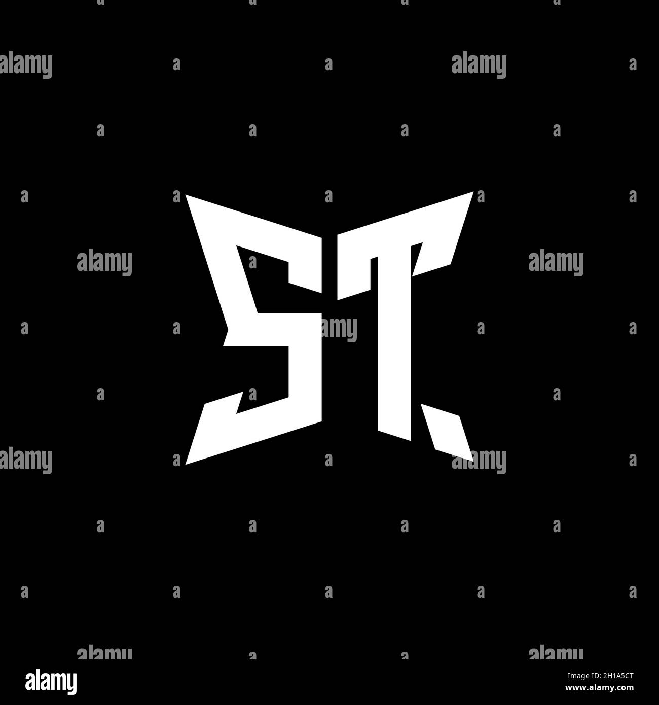 ST Monogram logo letter with Cakra geometric shape style design ...