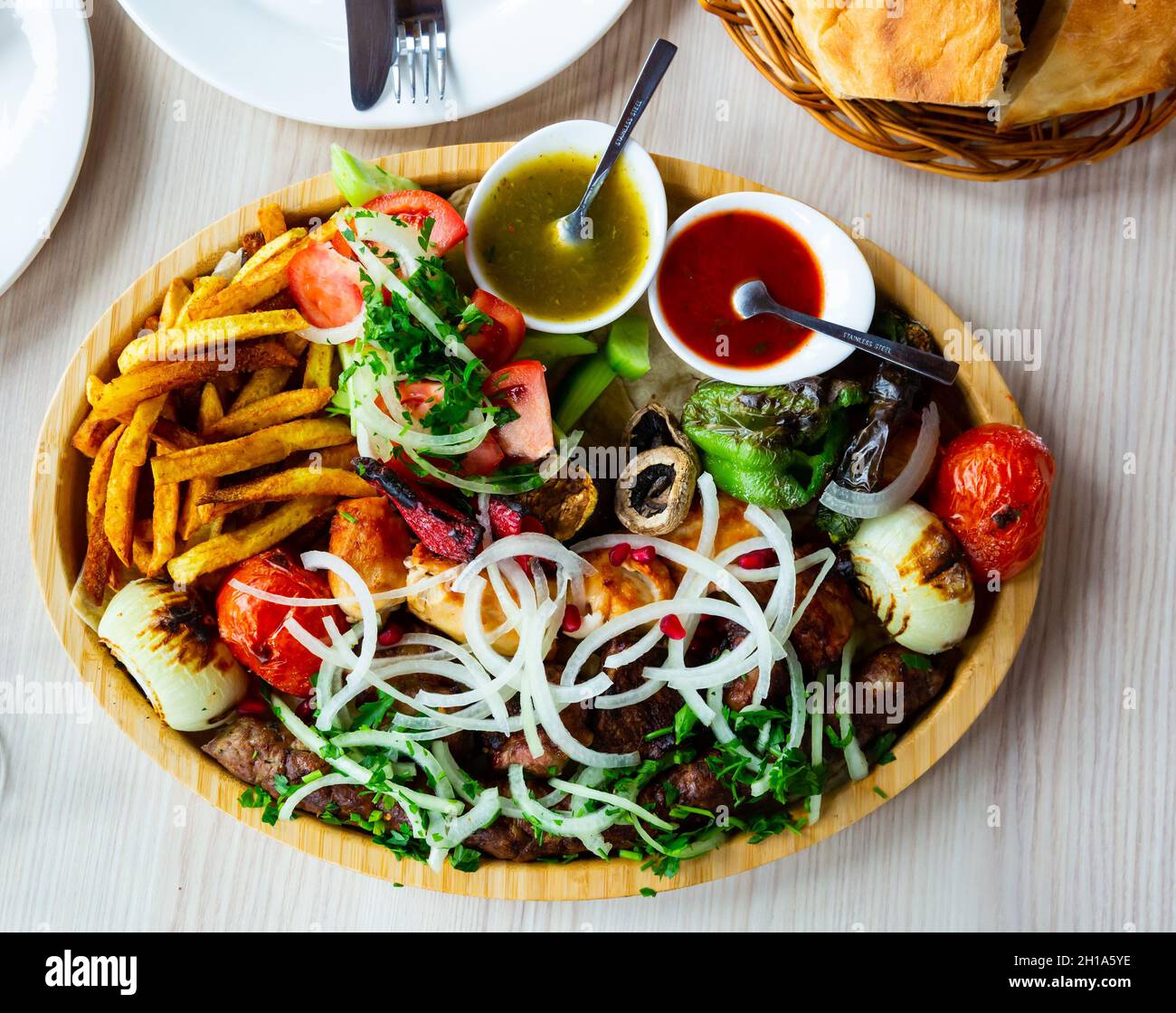 Delicious assorty of Georgian cuisine Stock Photo - Alamy