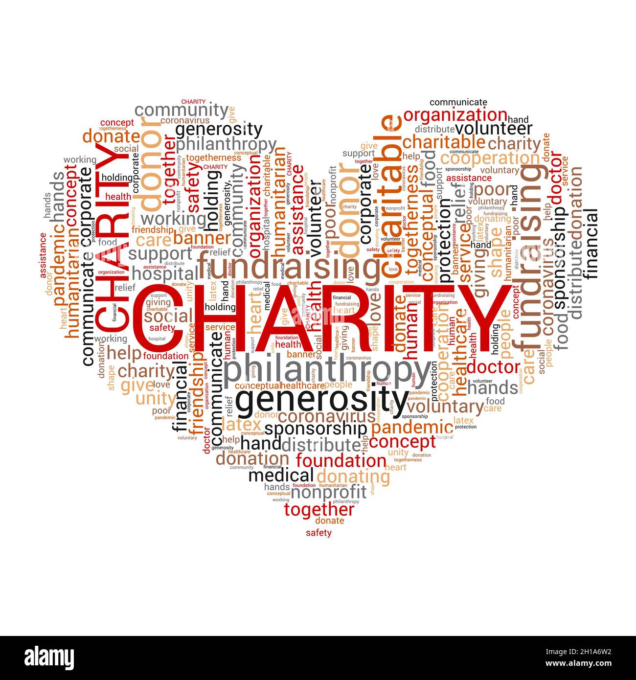 Charity word cloud concept with love symbol Stock Vector Image & Art ...