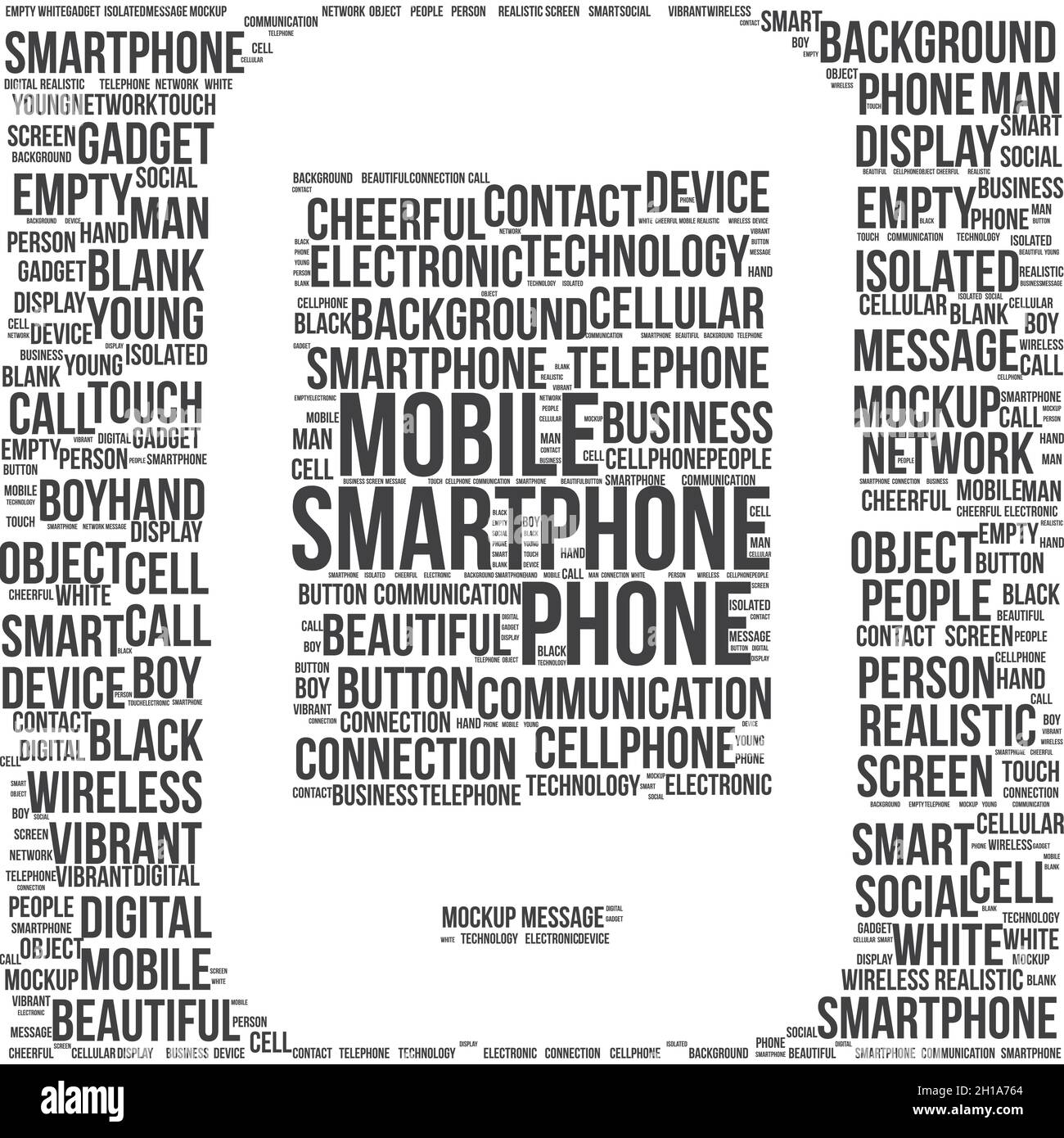 Smartphone word cloud concept with mobile phone symbol Stock Vector ...