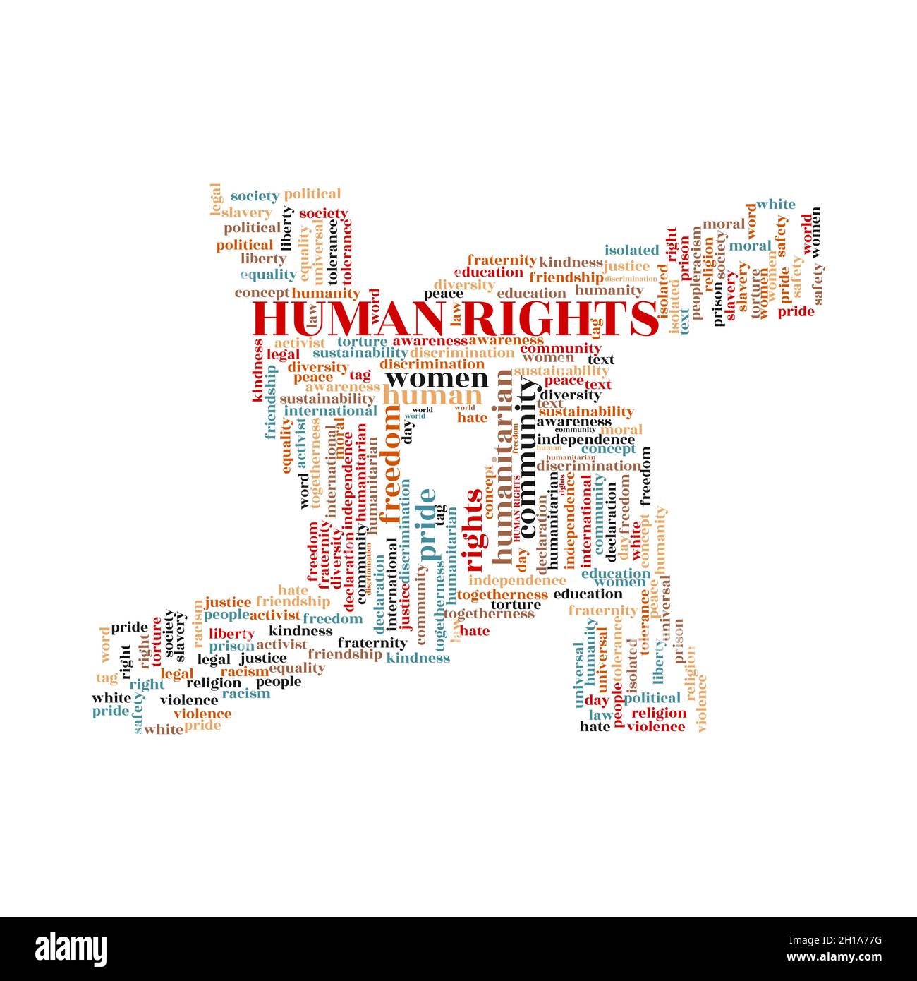 Human rights word cloud concept with hands ring teamwork symbol Stock ...