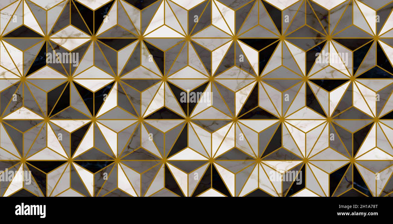 Geometric pattern with triangle shape dark background. Luxury with gold ...