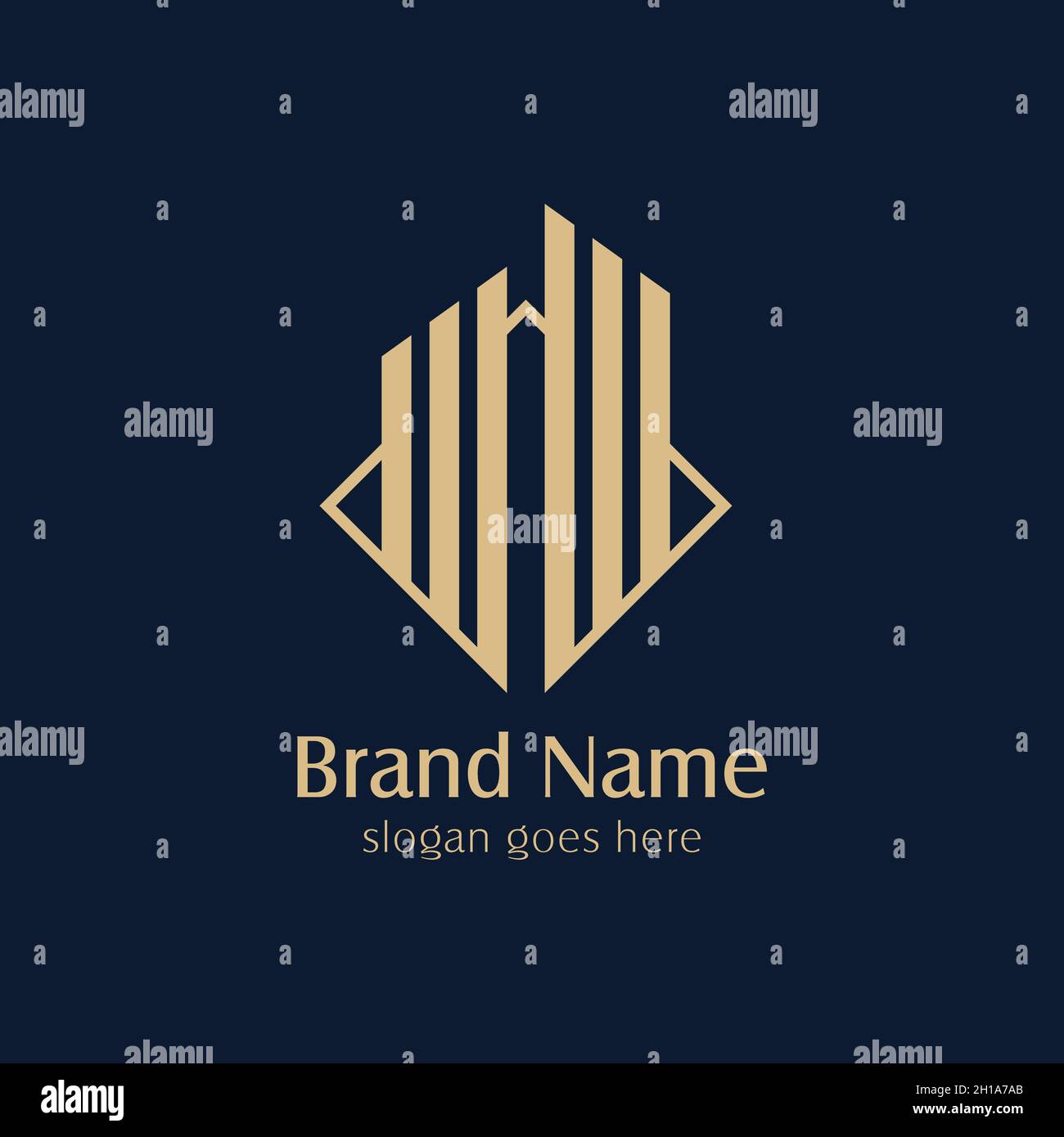 Abstract rectangular city sign real estate logo design template Stock ...