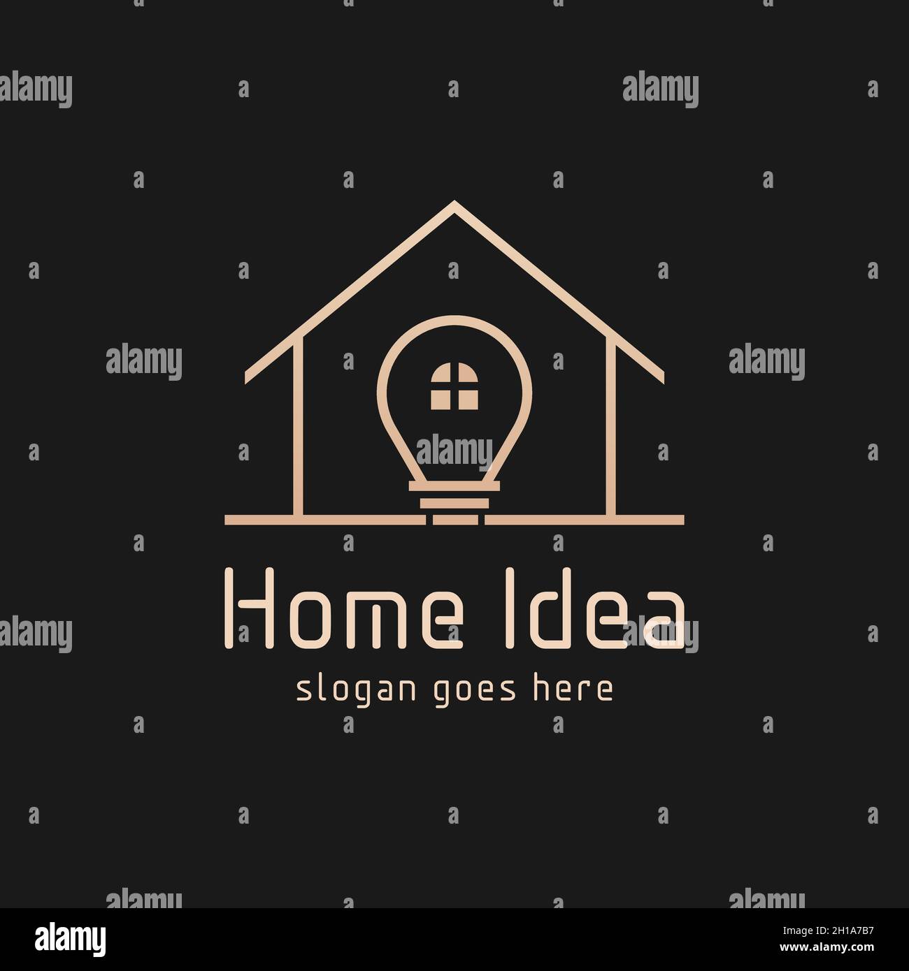 Home decor logo vector with light bulb sign. interior logo sign ...