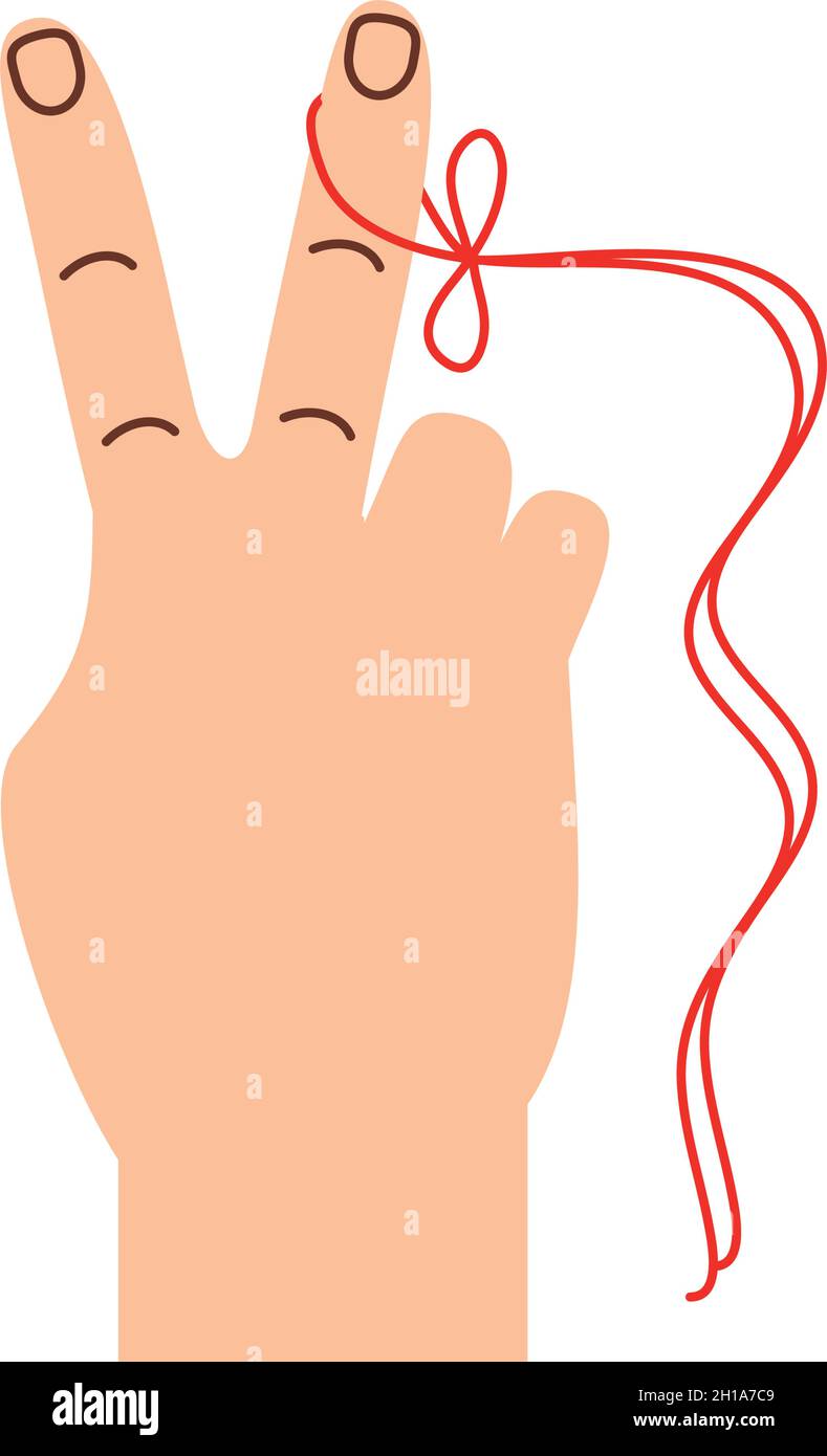 Hand finger with a ribbon Stock Vector Images - Alamy