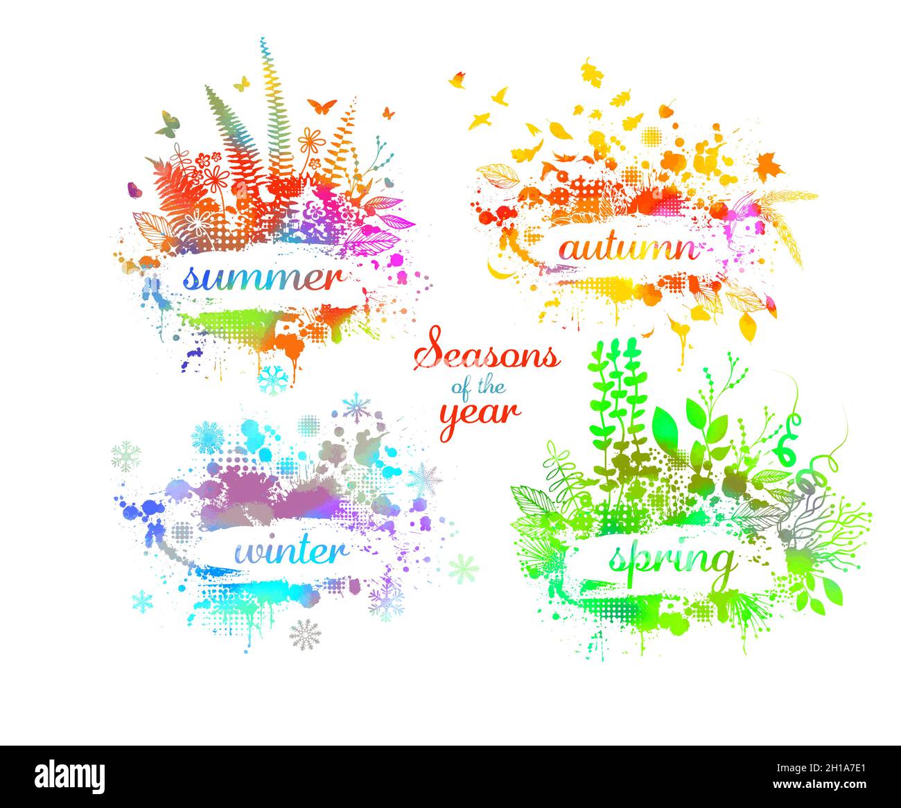 seasons of the year abstraction. Vector illustration Stock Vector Image ...