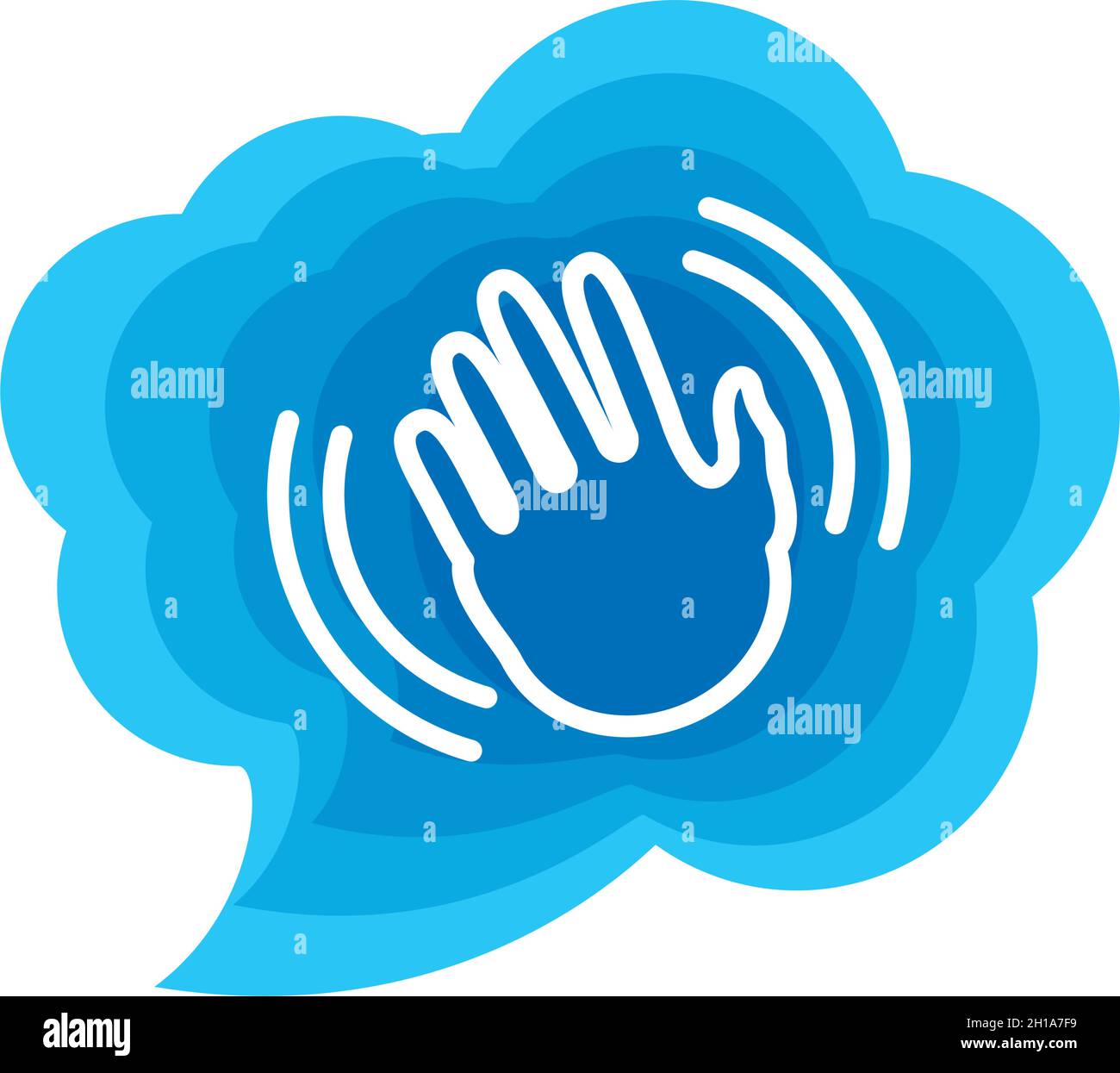 Waving hand while talking Stock Vector Images - Alamy