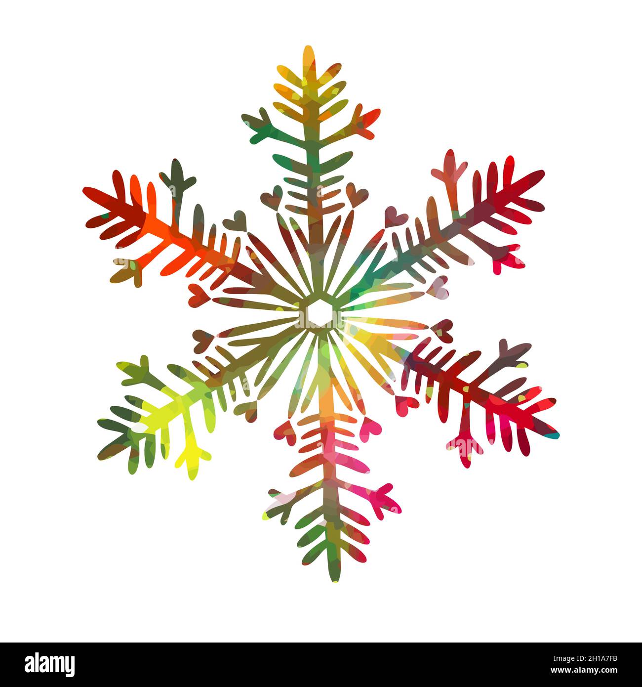 Multi-colored beautiful snowflake object. Vector illustration Stock ...