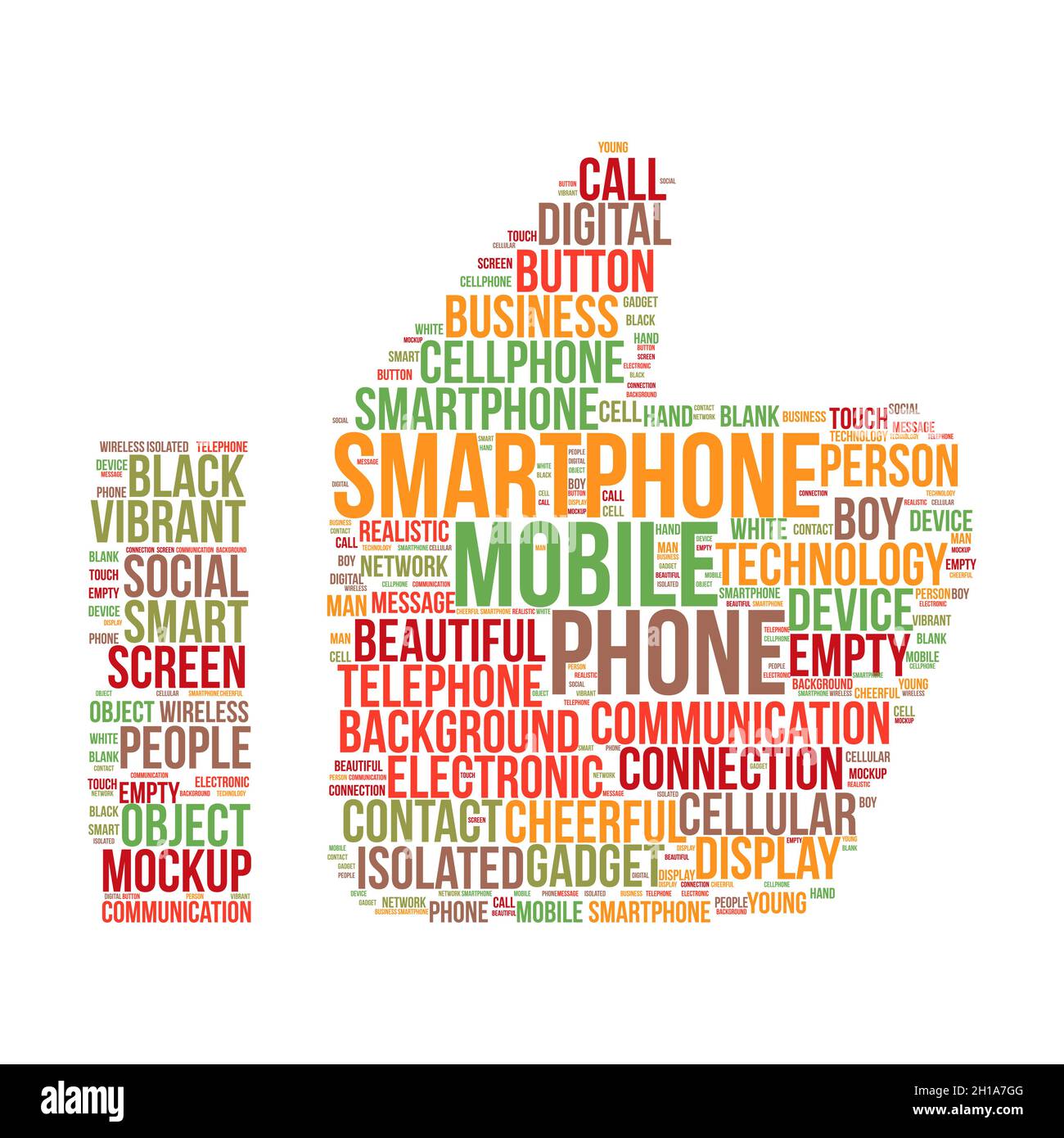 Smartphone word cloud concept with thumbs up symbol Stock Vector Image ...