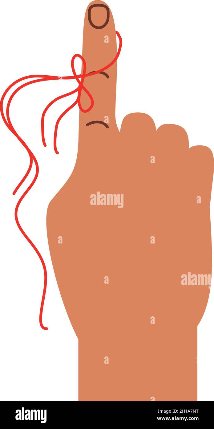 red string on index finger Stock Vector Image & Art - Alamy