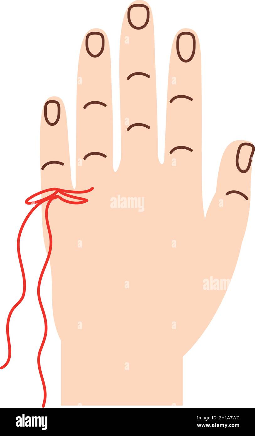 red string in finger Stock Vector Image & Art - Alamy